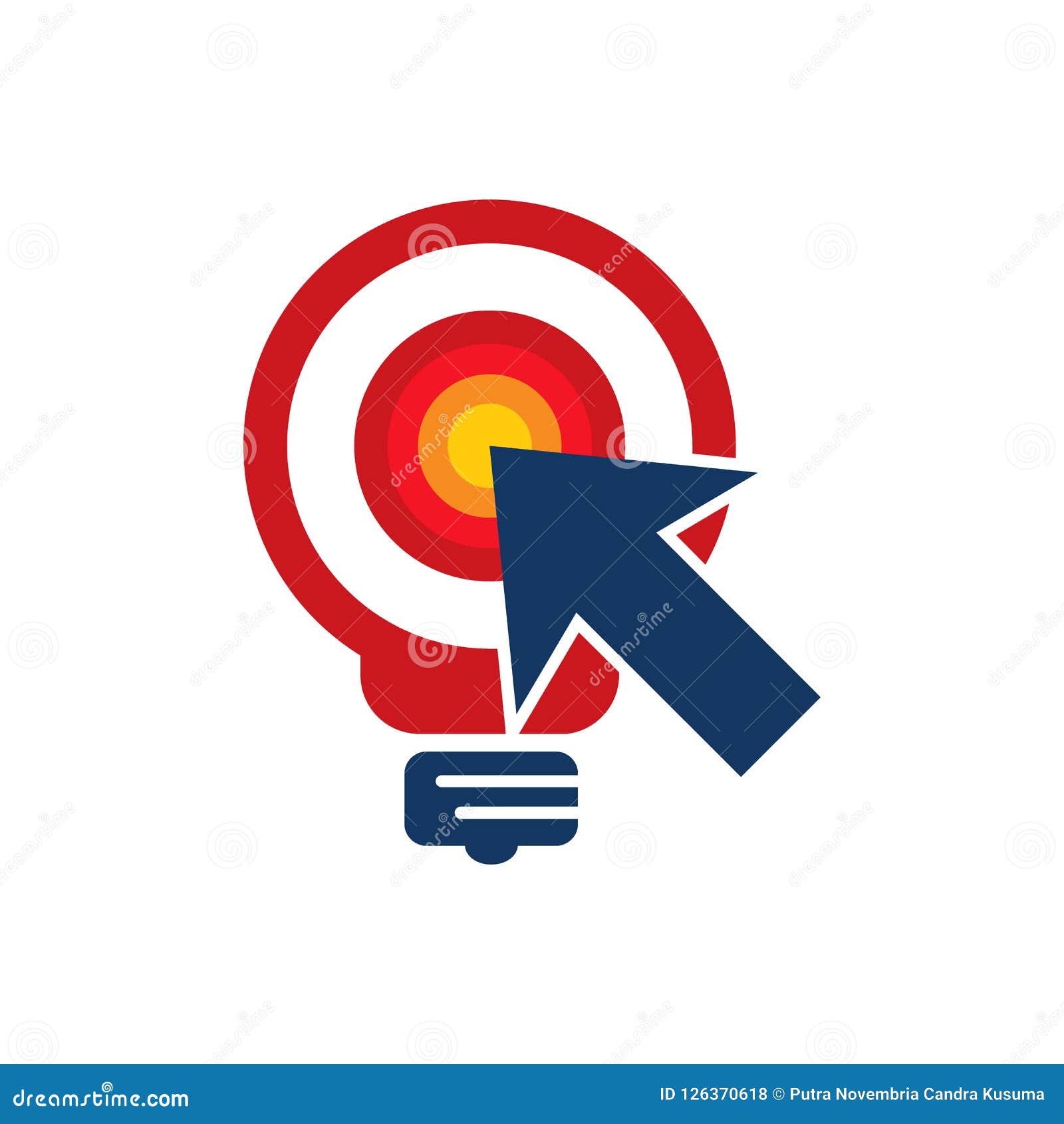 Click Idea Head Logo Icon Design Stock Vector - Illustration of hand ...