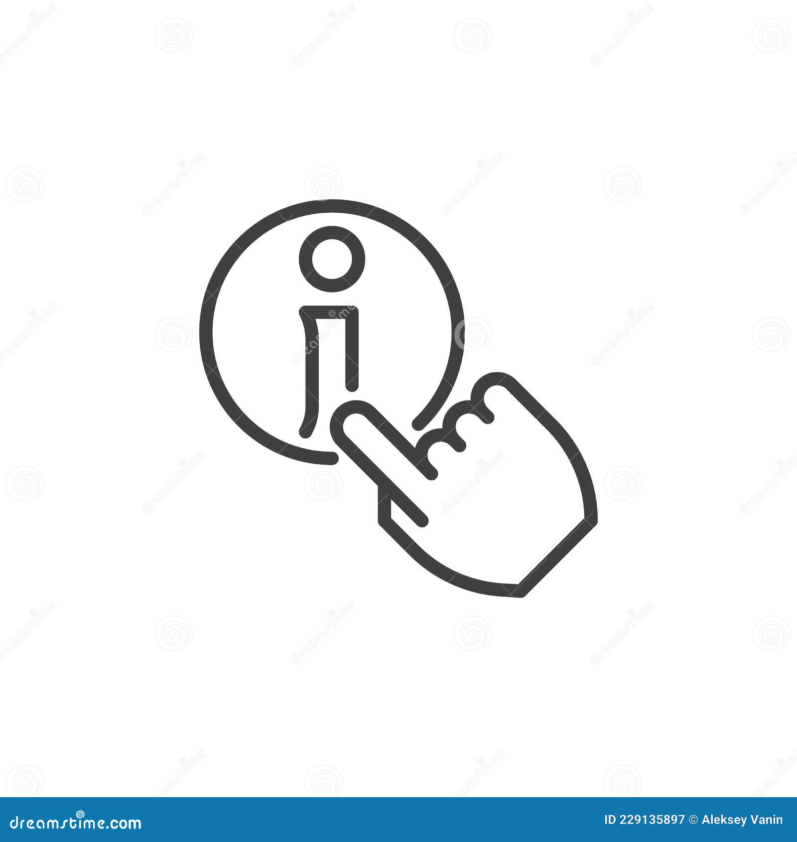 Click for Information Line Icon Stock Vector - Illustration of finger ...