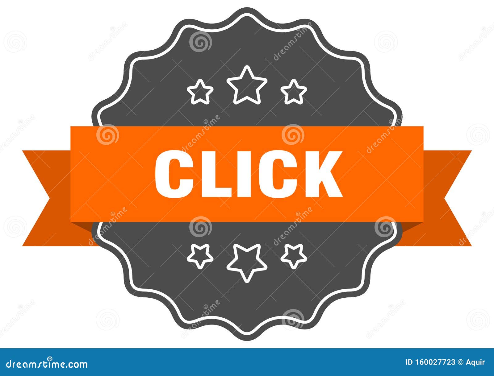 Click label stock vector. Illustration of isolated, sticker - 160027723