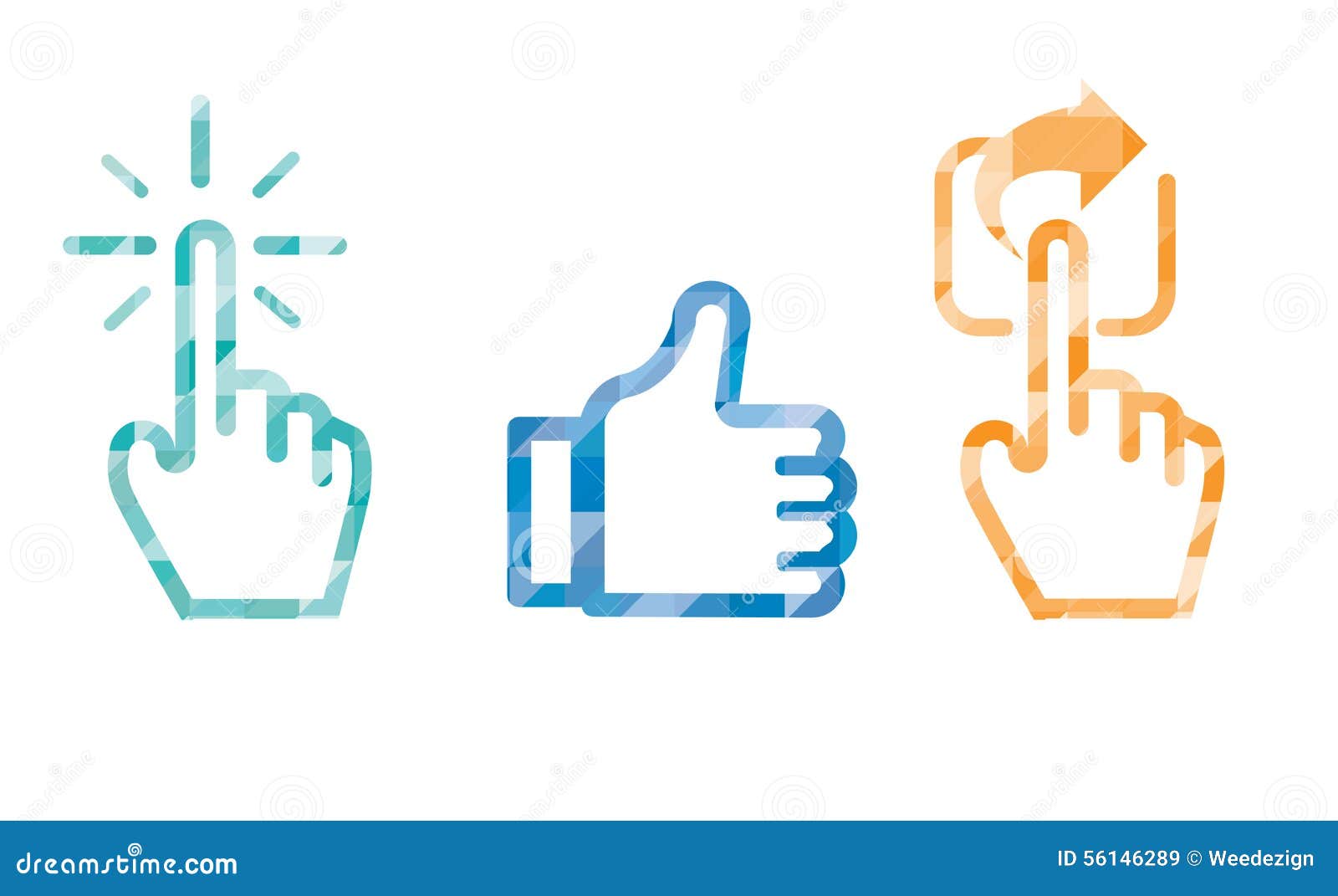 Click Like Share Icon in Blue Color ,hand Cursor and Like Thumb ...