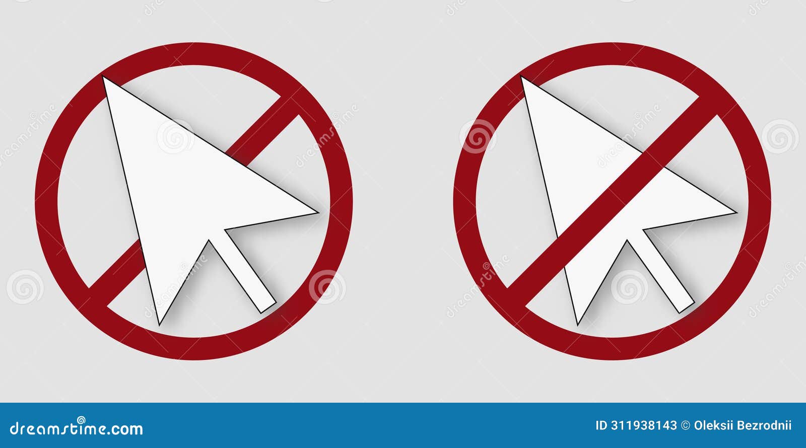 Click Ban Prohibit Icon. Not Allowed Click Mouse. Stock Vector ...