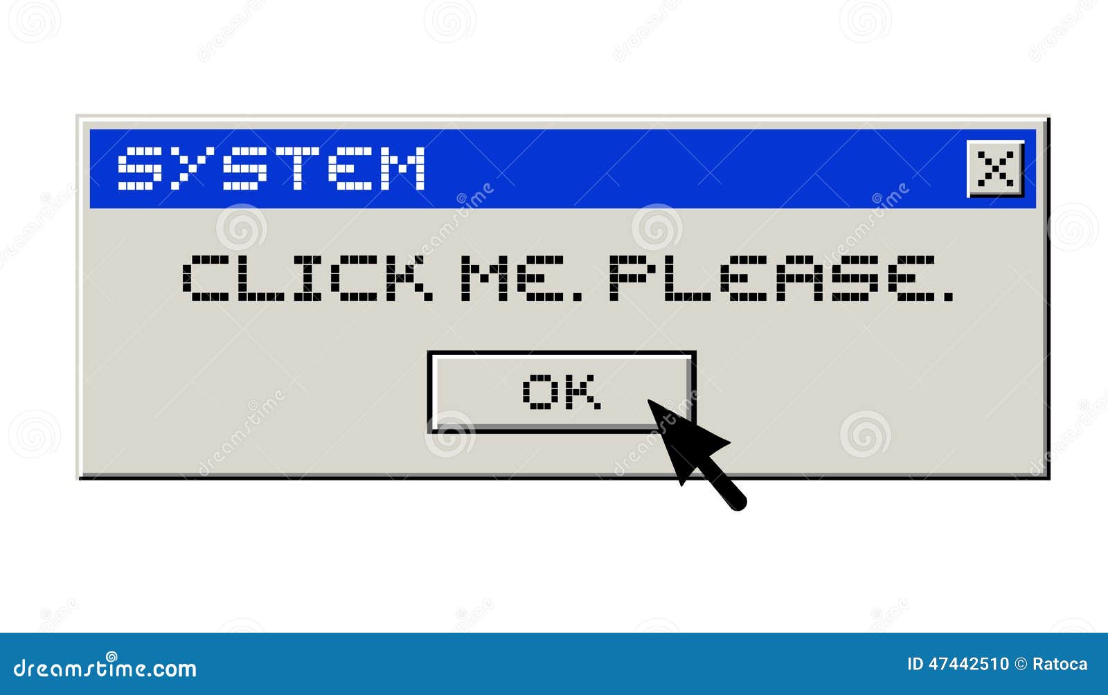 Click me computer message stock vector. Illustration of button - 47442510