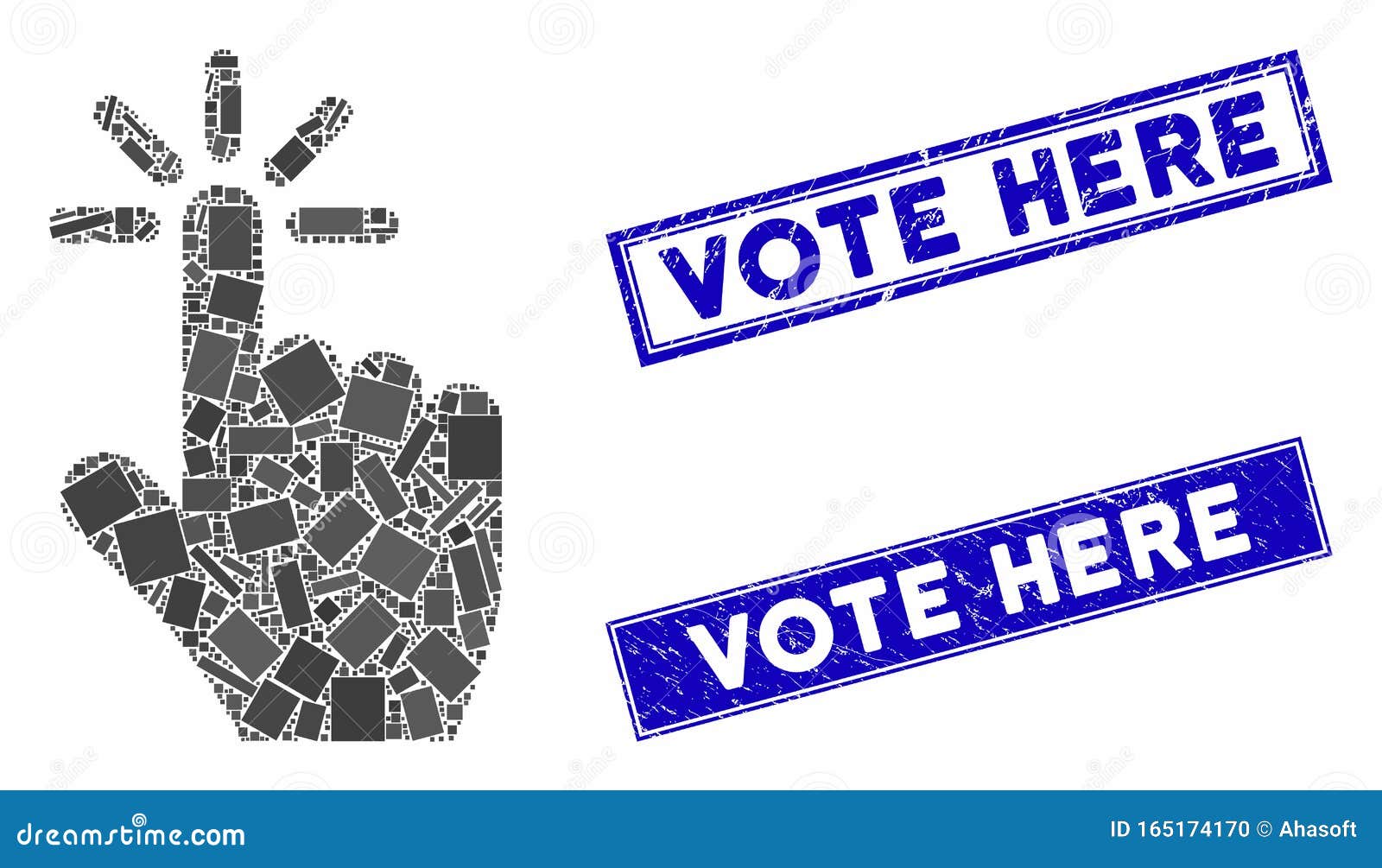 Click Mosaic and Scratched Rectangle Vote Here Watermarks Stock Vector ...