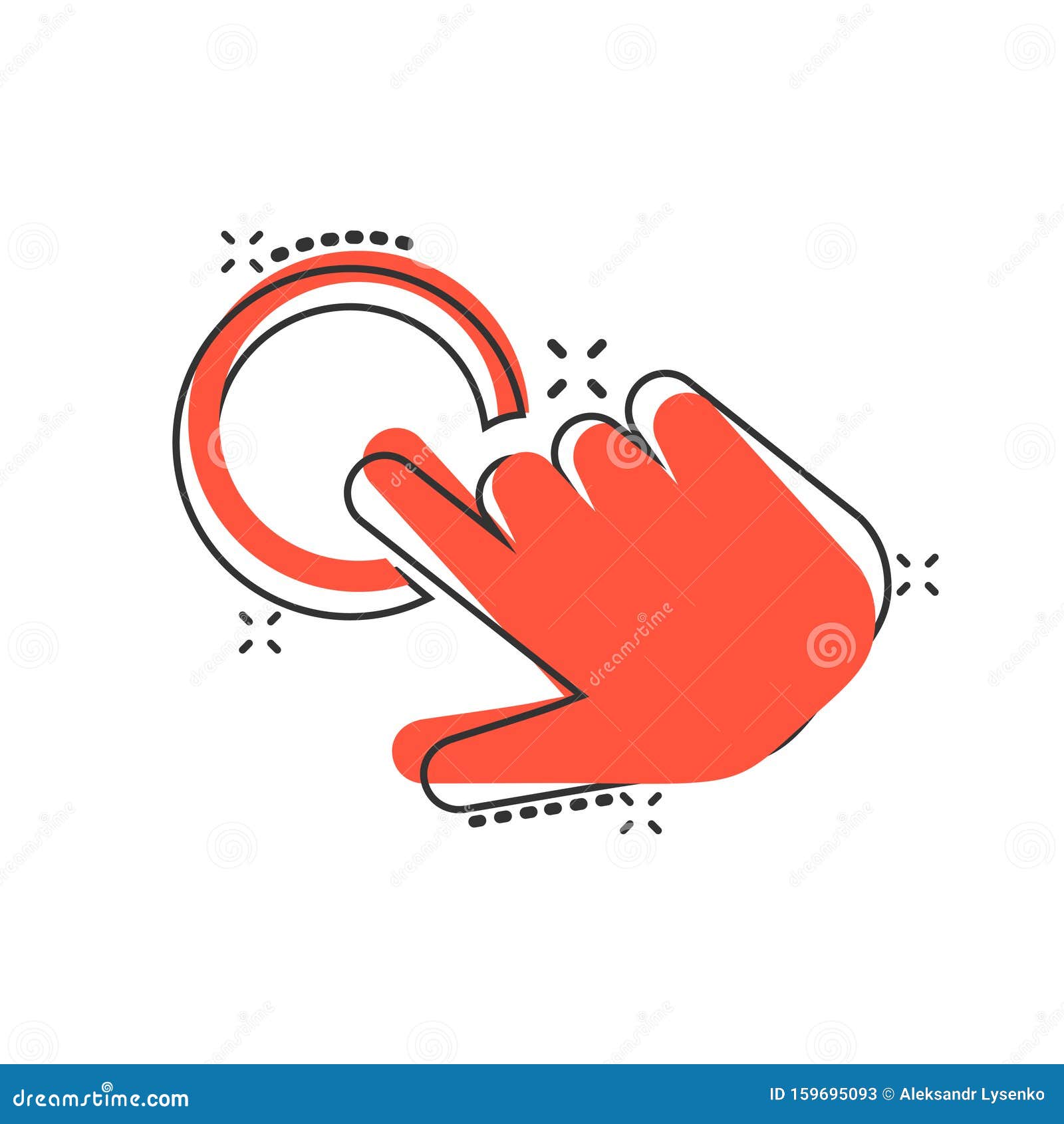Click Mouse Icon in Comic Style. Pointer Vector Cartoon Illustration on ...