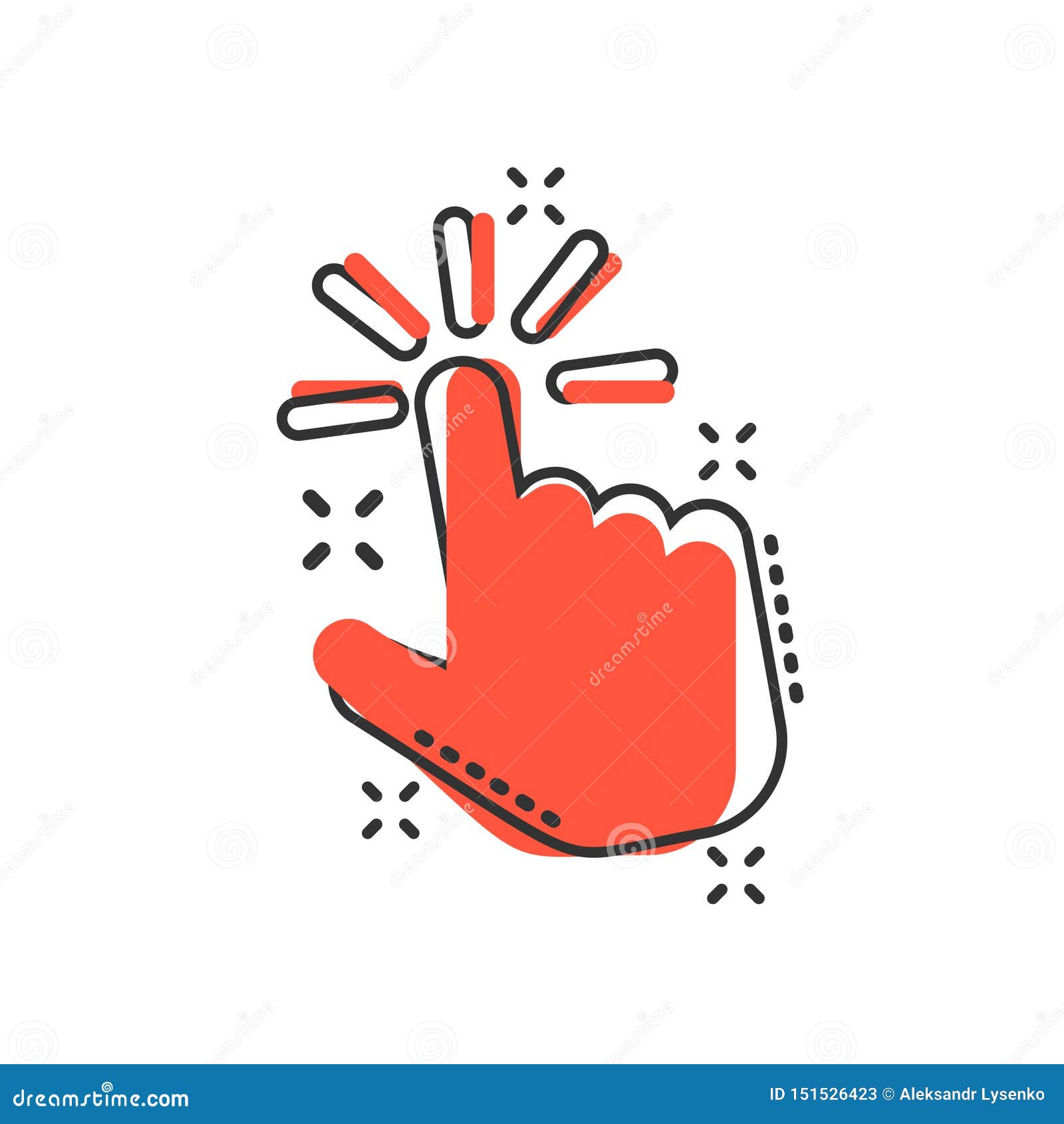 Click Mouse Icon in Comic Style. Pointer Vector Cartoon Illustration on ...