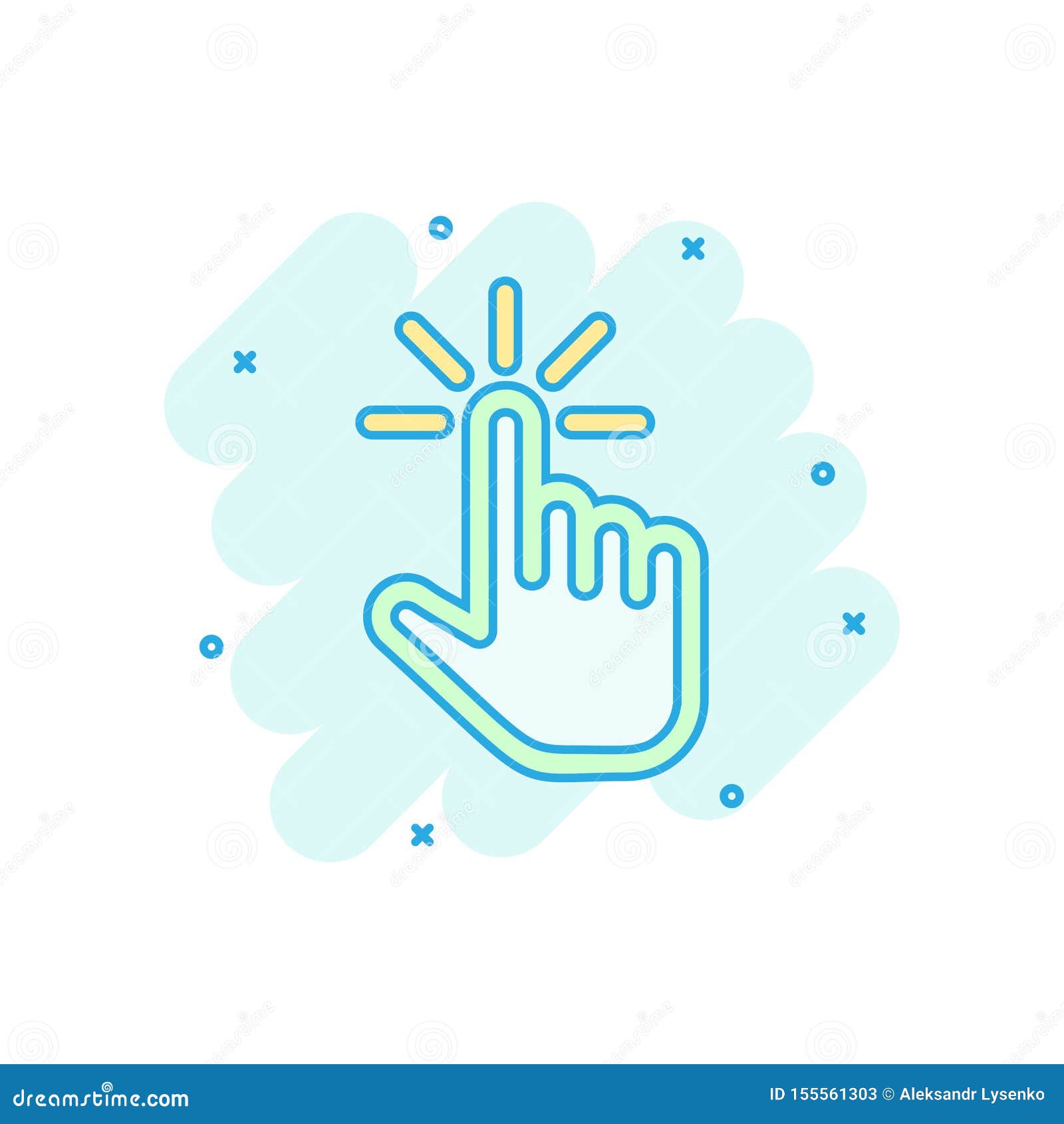 Click Mouse Icon in Comic Style. Pointer Vector Cartoon Illustration on ...
