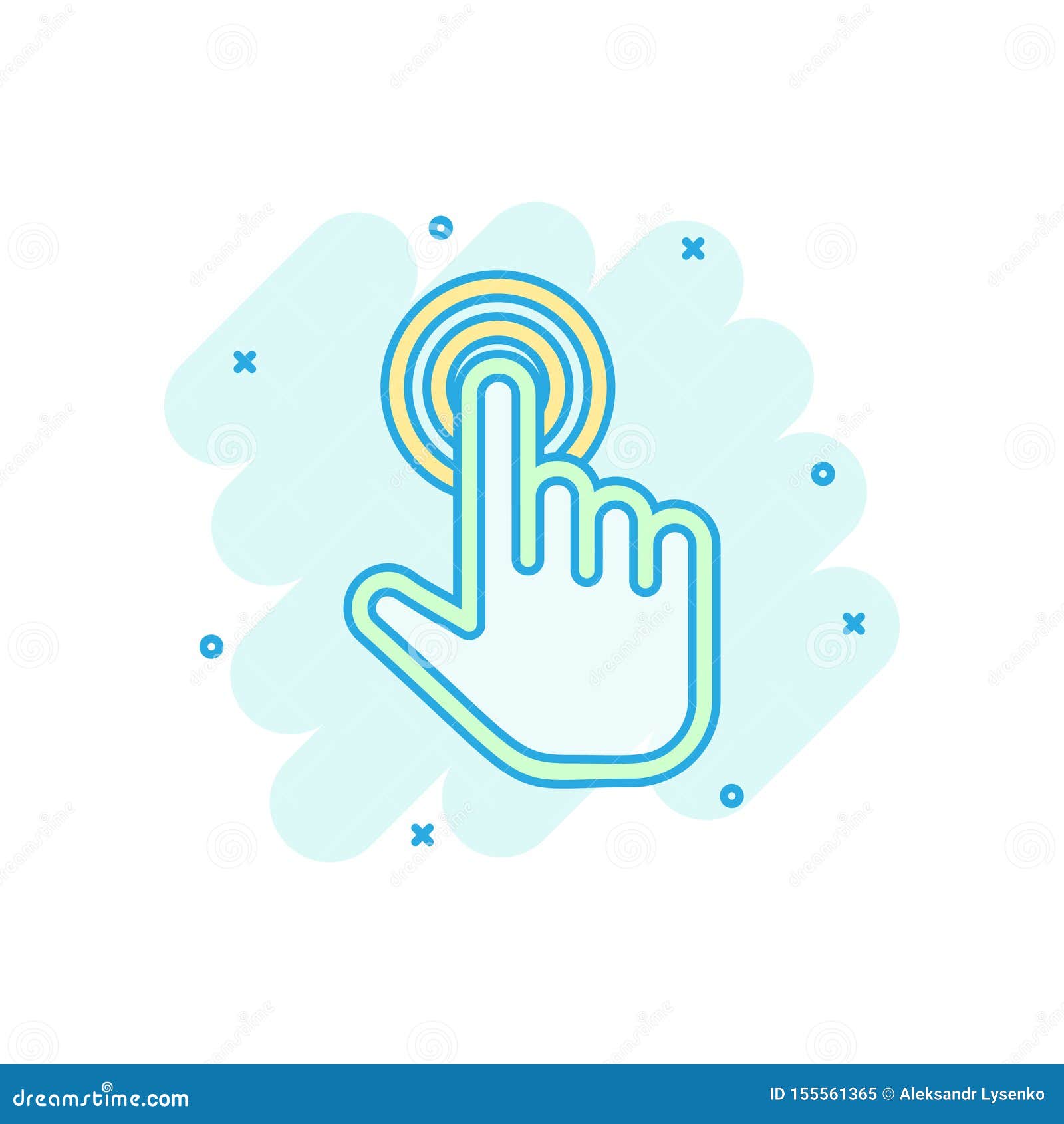 Click Mouse Icon in Comic Style. Pointer Vector Cartoon Illustration on ...
