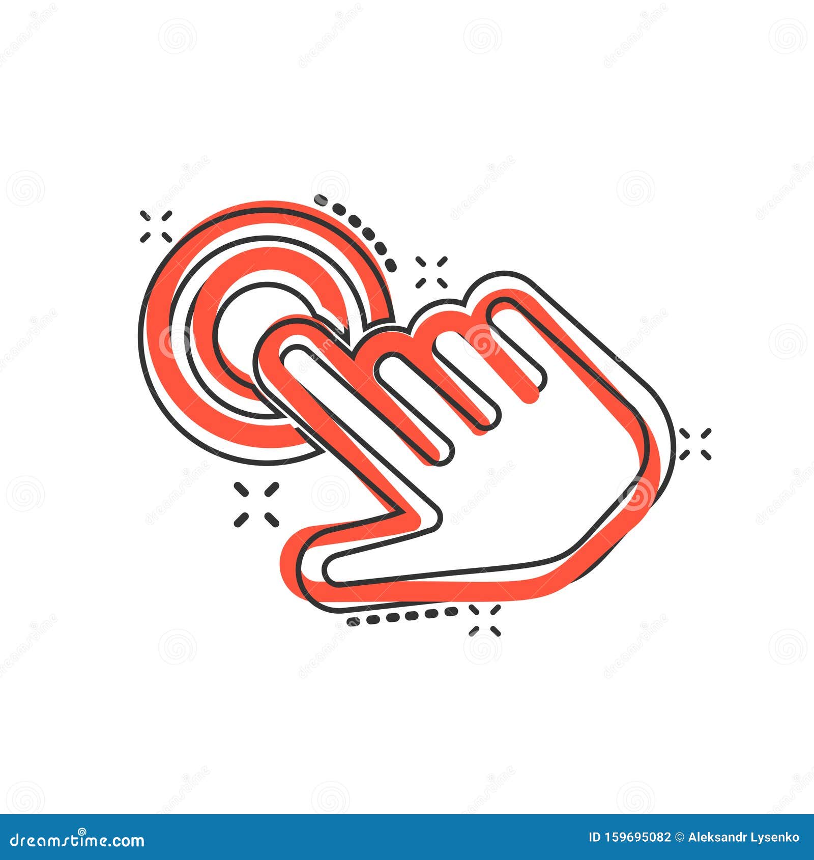 Click Mouse Icon in Comic Style. Pointer Vector Cartoon Illustration on ...