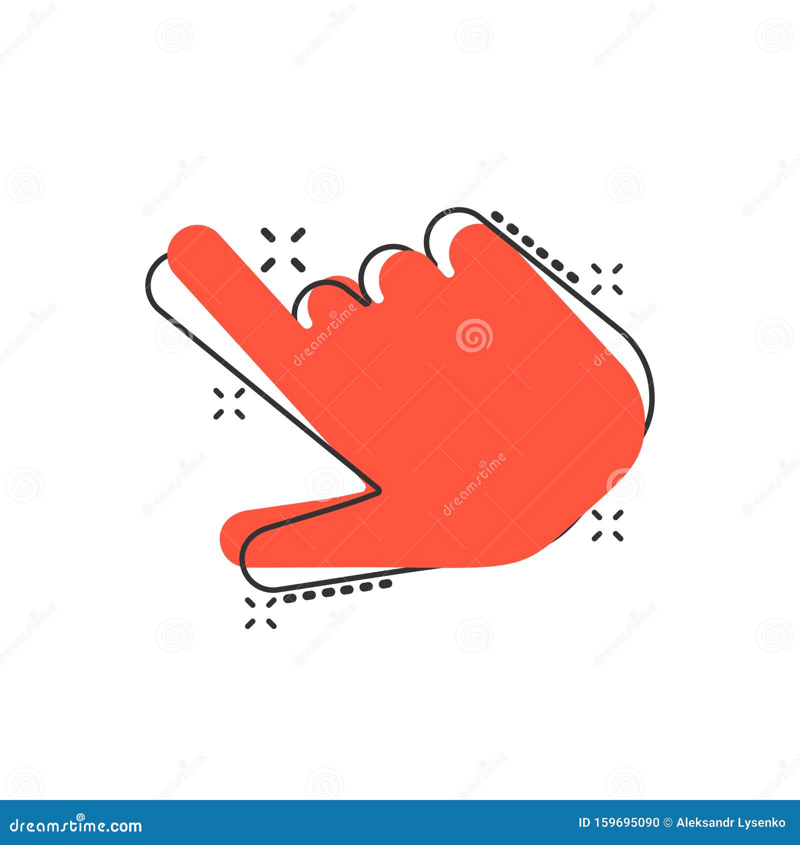 Click Mouse Icon in Comic Style. Pointer Vector Cartoon Illustration on ...