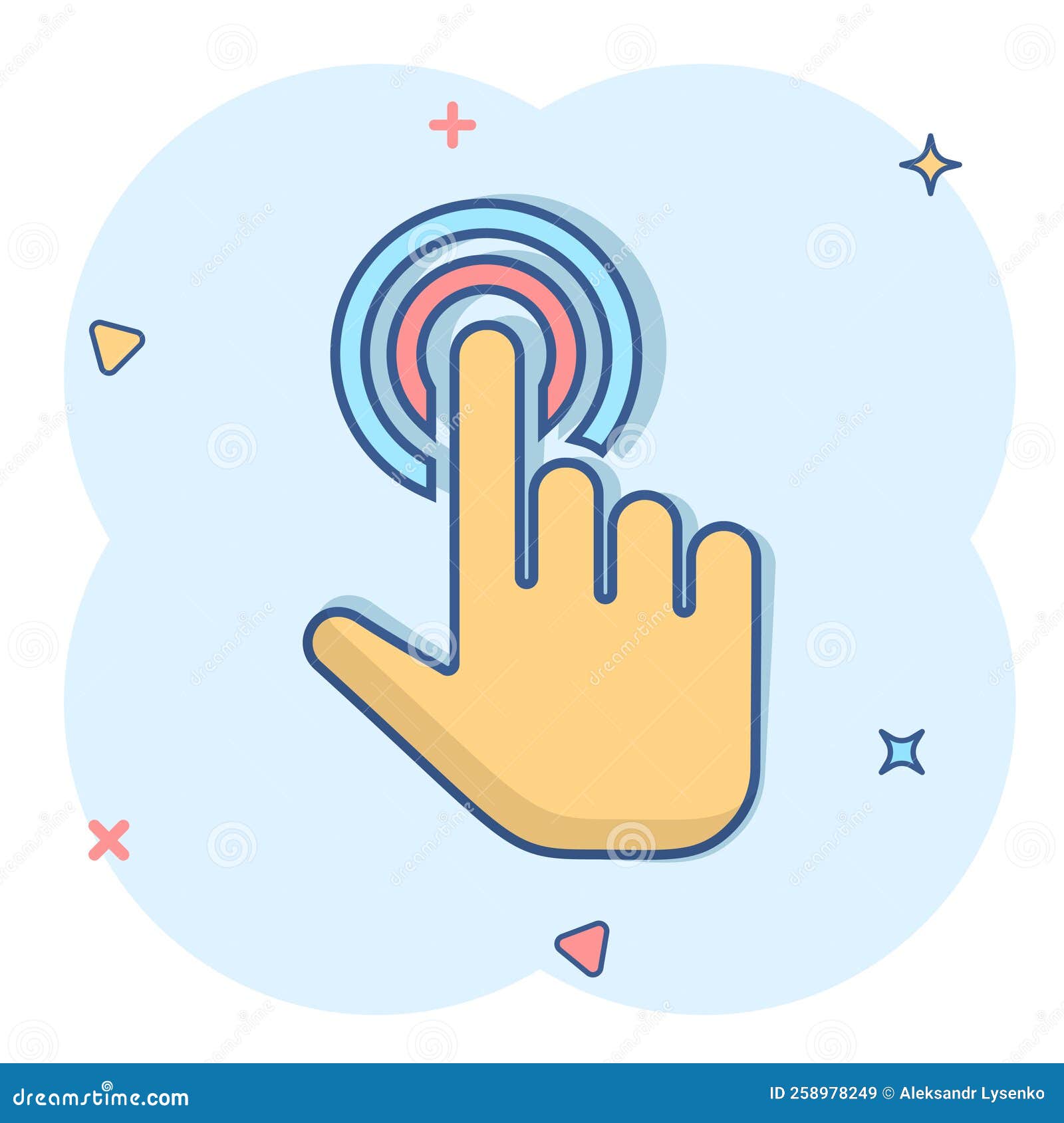 Click Mouse Icon in Comic Style. Pointer Vector Cartoon Illustration on ...