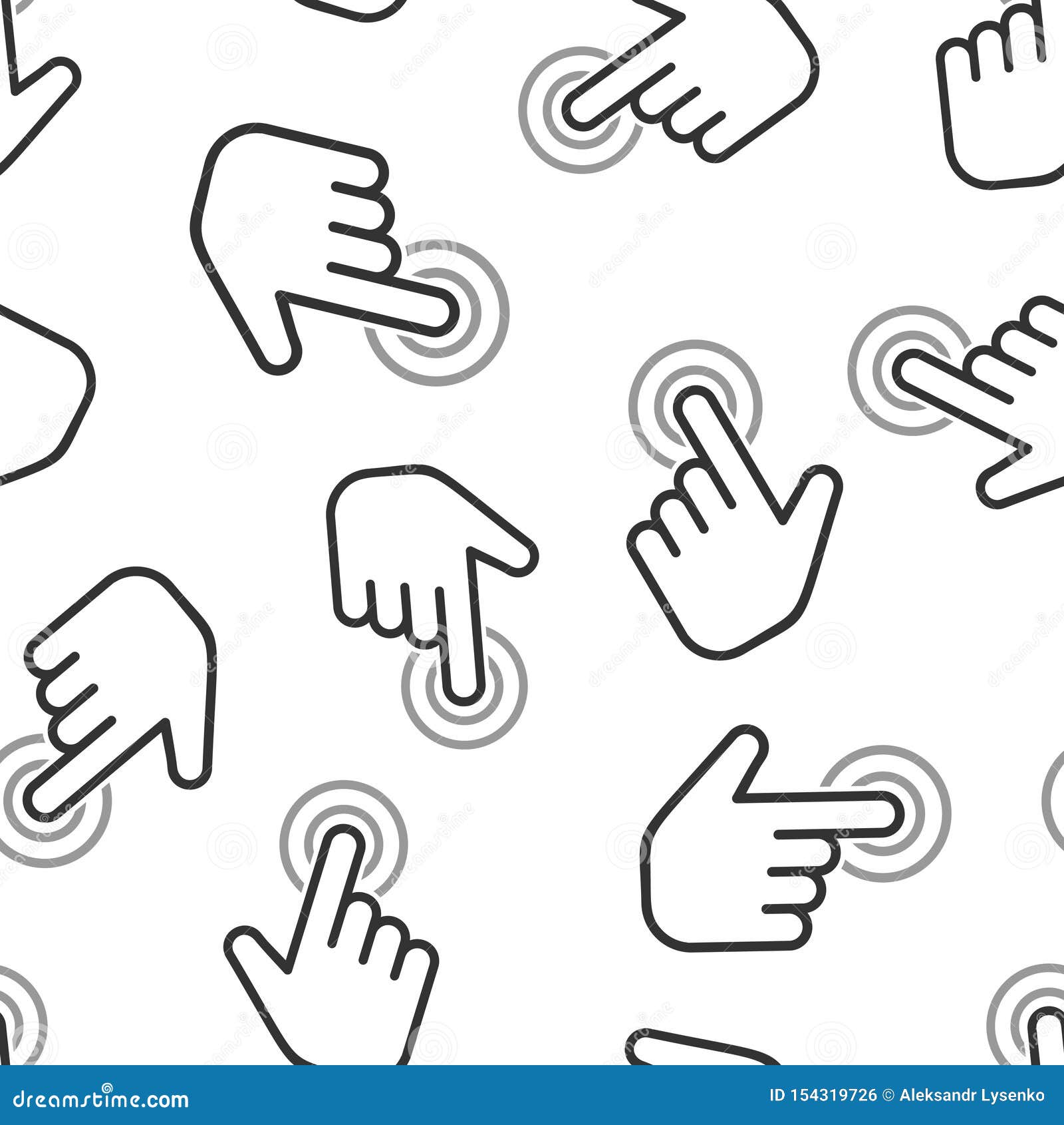 Click Mouse Icon Seamless Pattern Background. Pointer Vector ...