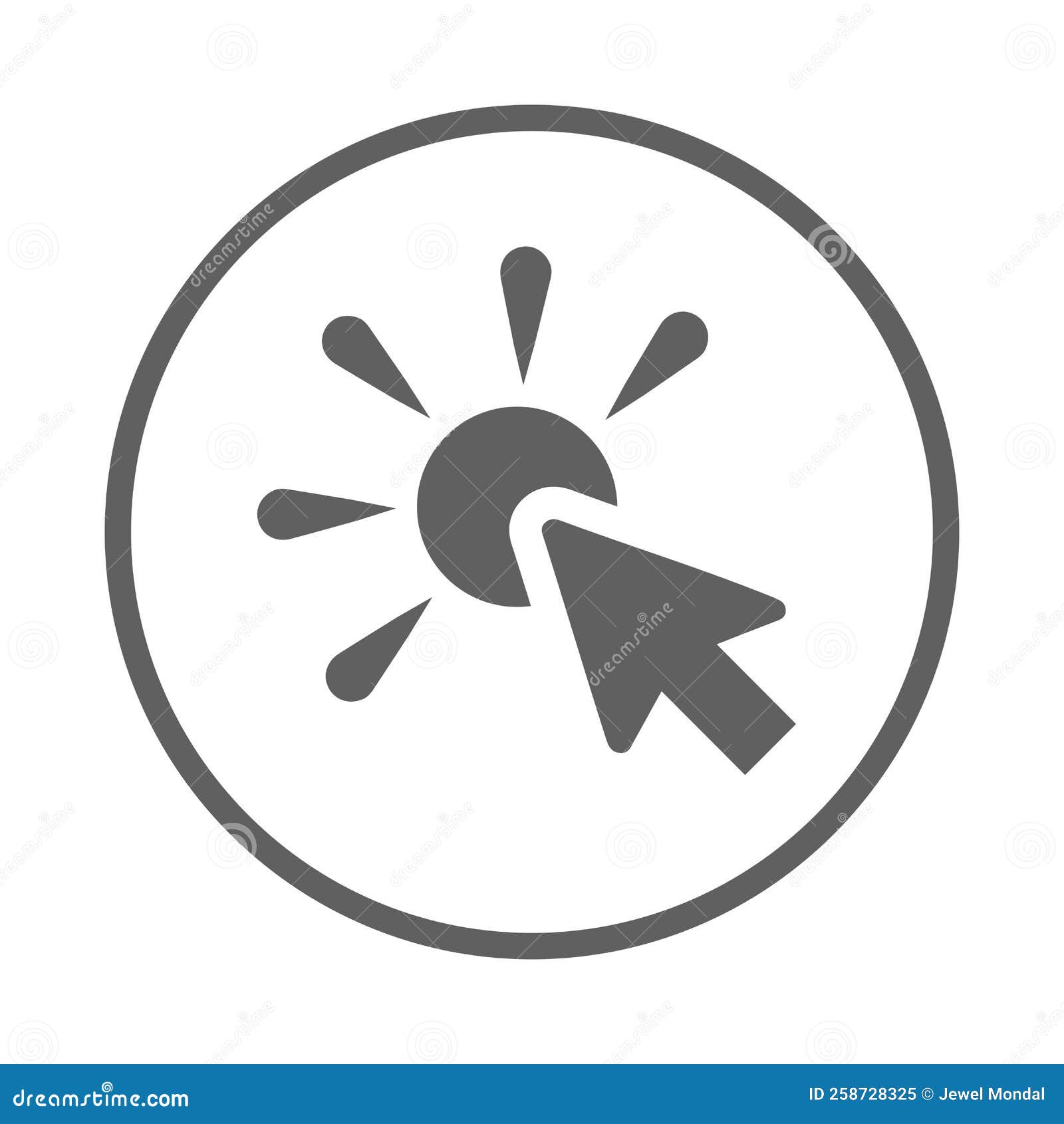 Click, Mouse, Pointer Icon. Gray Vector Sketch Stock Illustration ...