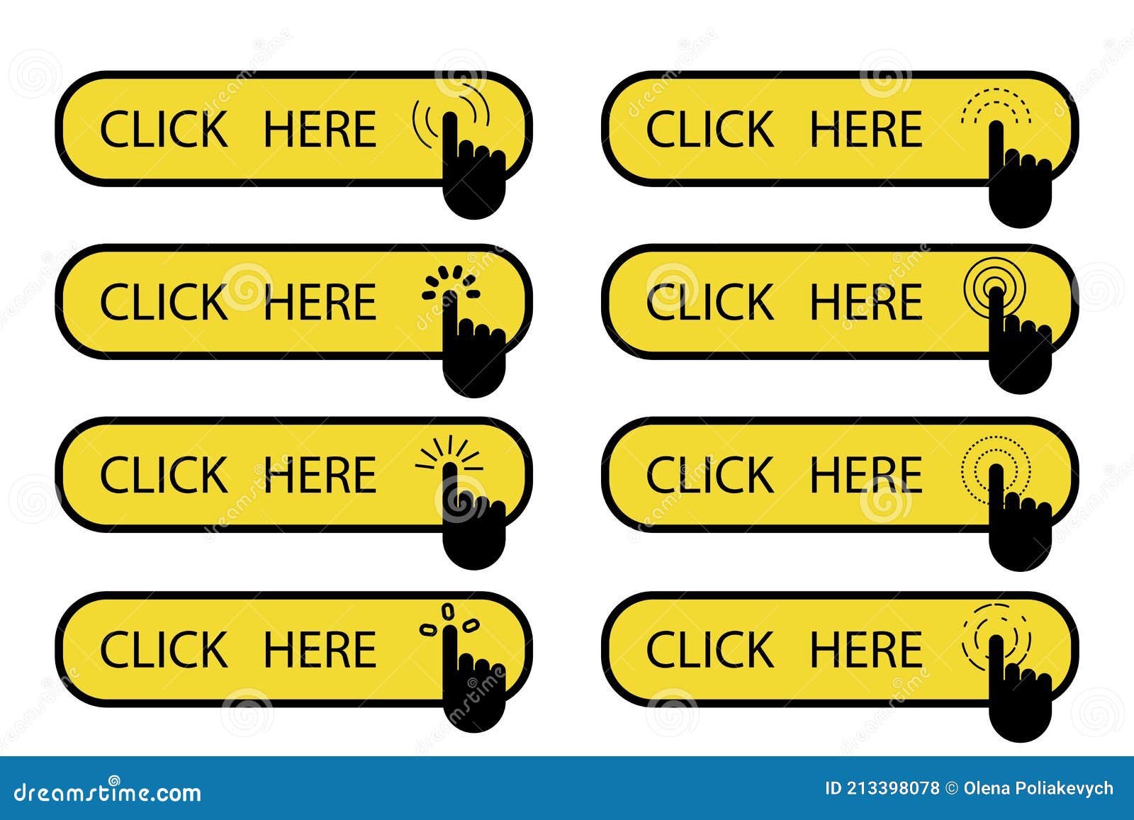 Click Now in Flat Style. Website Icon Symbol. Hand Click Icon. Click ...