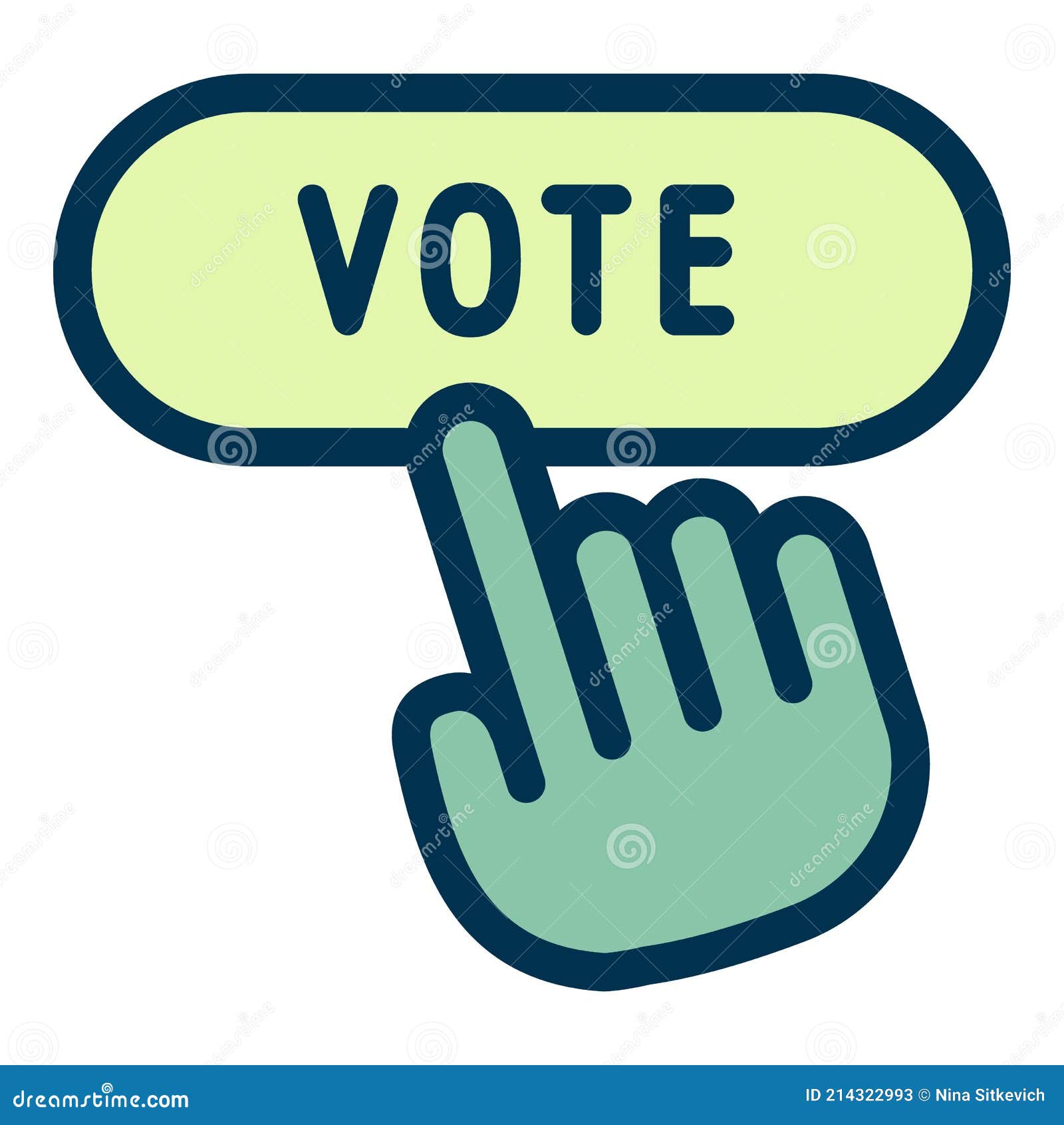 Click Online Vote Icon, Outline Style Stock Vector - Illustration of ...