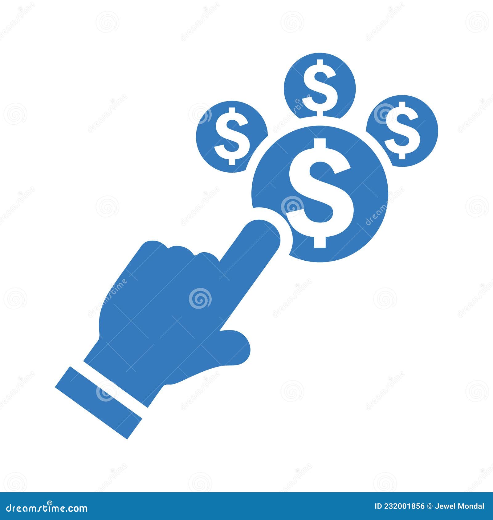 Click, Pay, Per Icon. Blue Vector Design Stock Vector - Illustration of ...