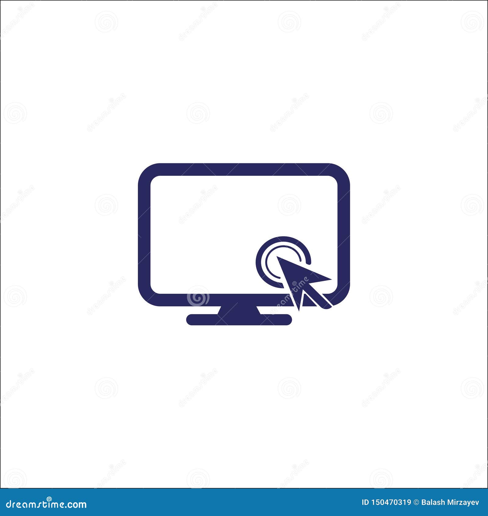 Click PC Icon Isolated Sign Symbol. Stock Vector - Illustration of ...