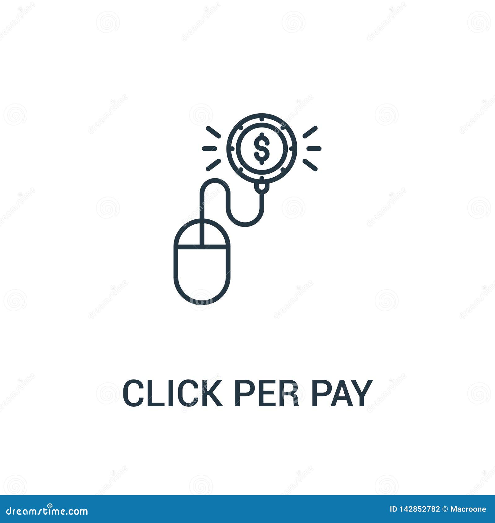 Click Per Pay Icon Vector from Ads Collection. Thin Line Click Per Pay ...