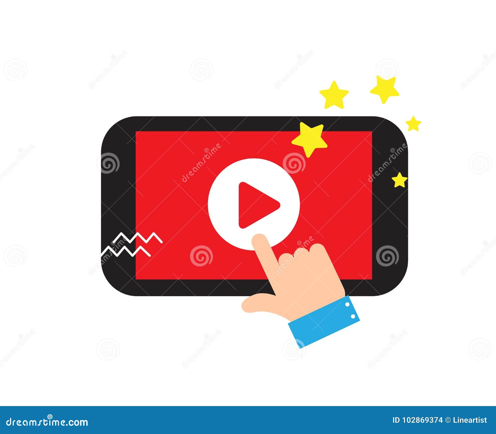 Click on Play Button To Start Video Vector Stock Illustration ...