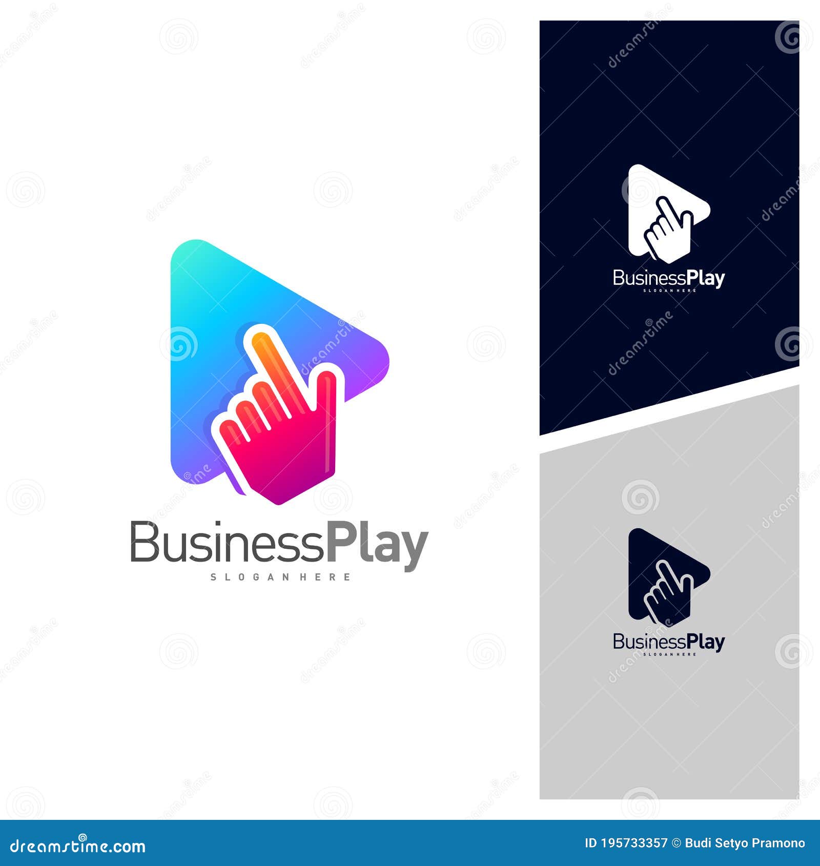 Click Play Logo Design Vector Template, Icon Play Logo Concepts Stock ...