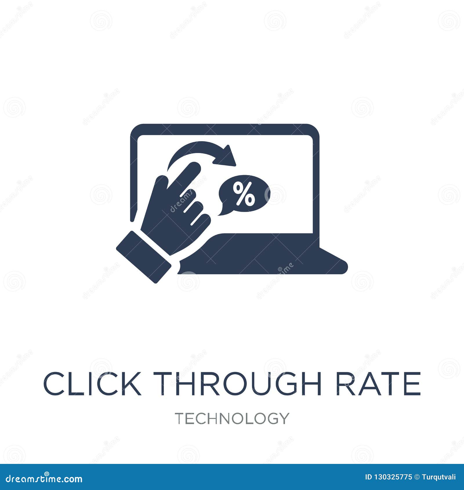 Click through Rate Icon. Trendy Flat Vector Click through Rate I Stock ...