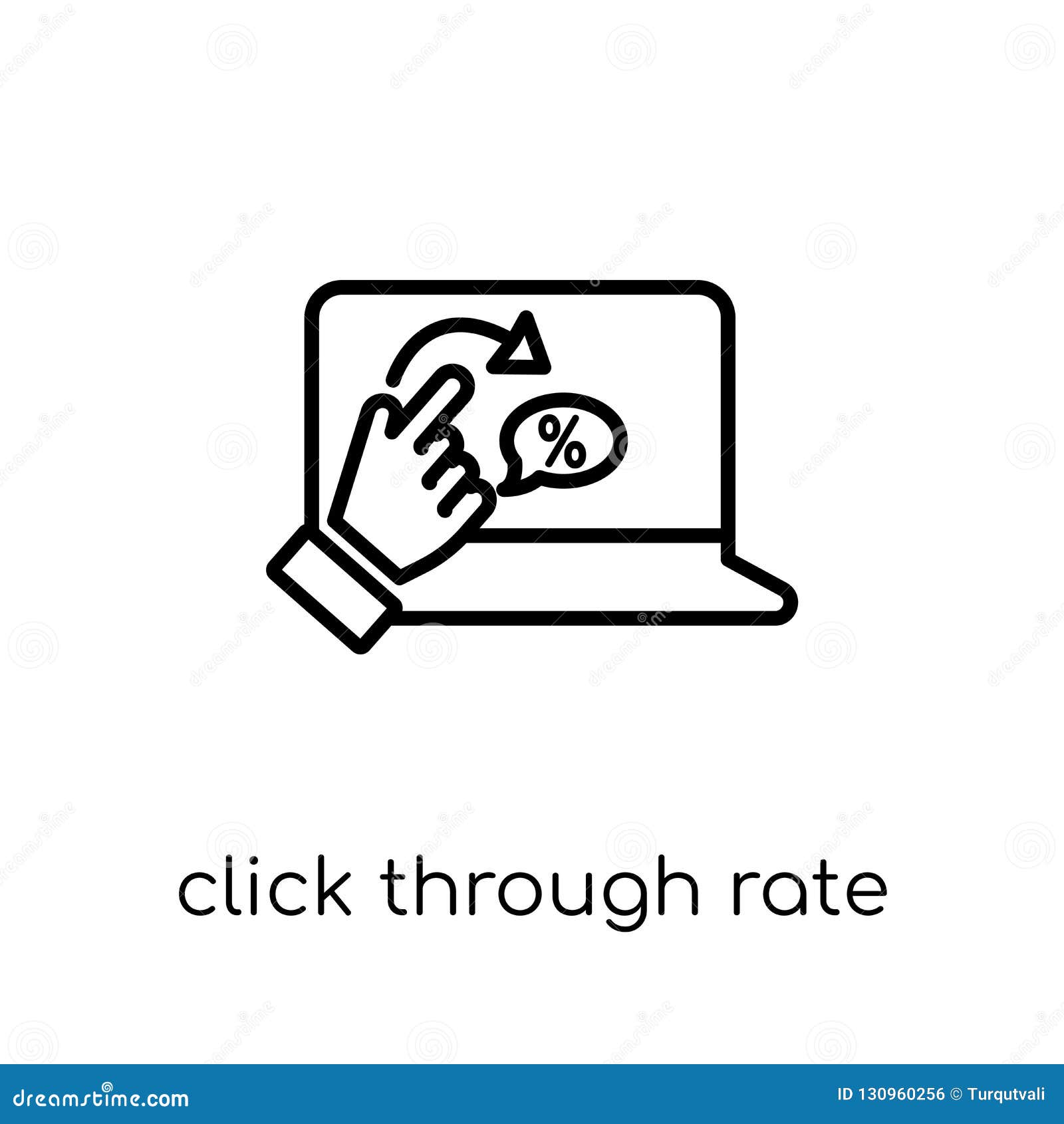 Click through Rate Icon. Trendy Modern Flat Linear Vector Click Stock ...
