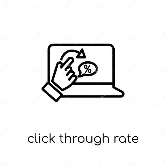 Click through Rate Icon. Trendy Modern Flat Linear Vector Click Stock ...