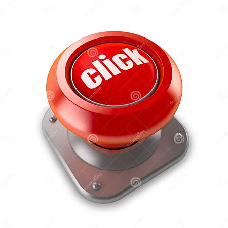 Click red button stock illustration. Illustration of render - 11598410