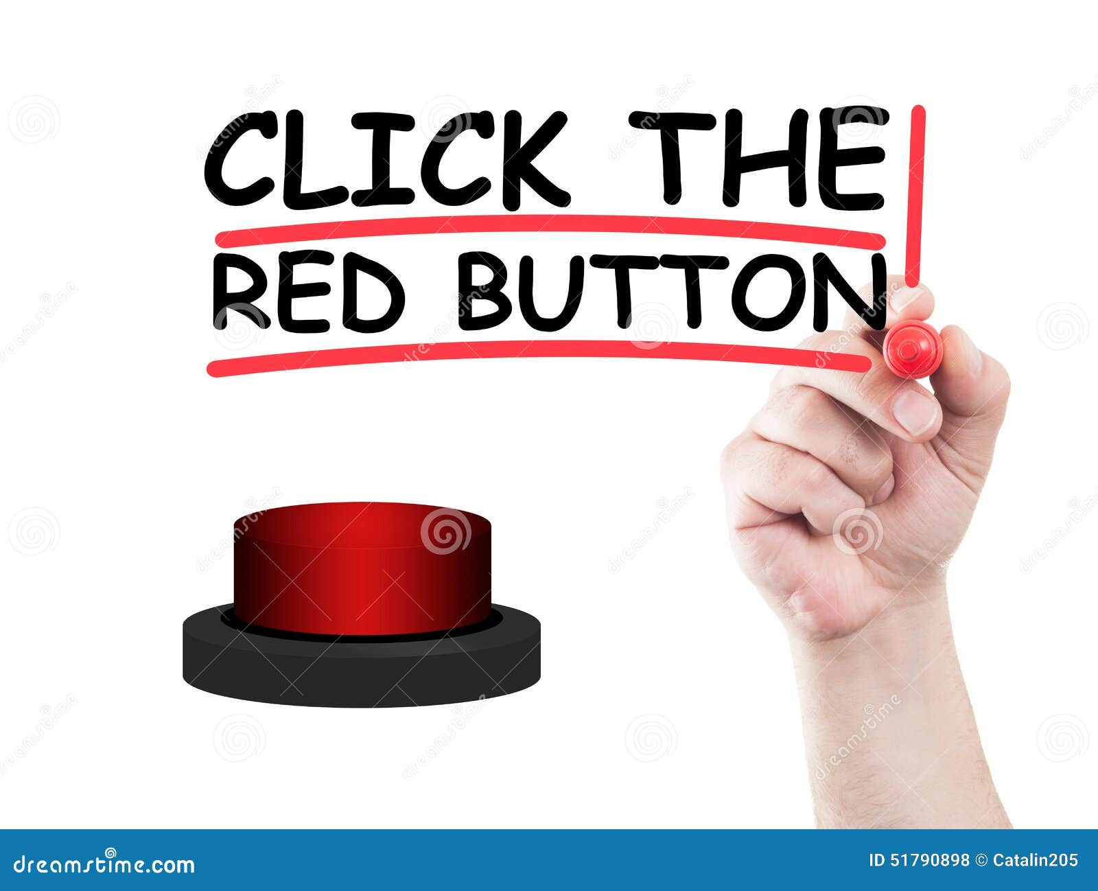 Click the red button stock photo. Image of marker, board - 51790898