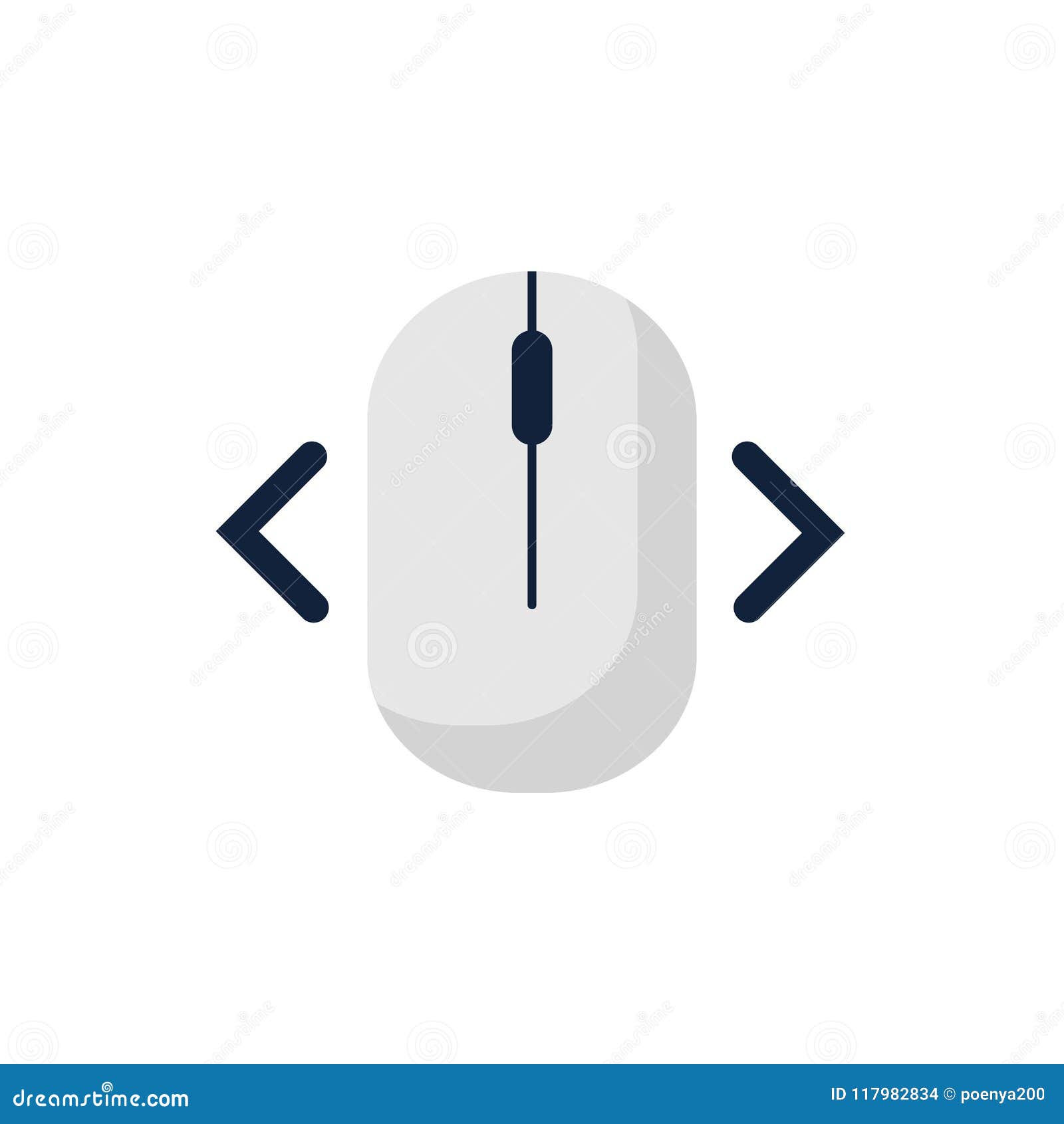 Click Right Left Computer Mouse Icon Symbol. Flat Style Design. Vector ...