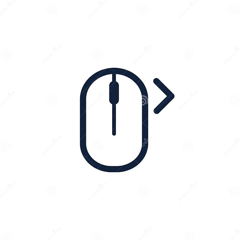Click Right Left Computer Mouse Icon Symbol. Flat Style Design Stock ...