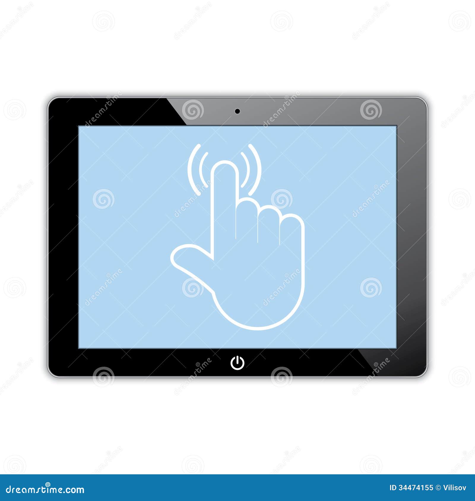 Click on the screen stock vector. Illustration of digital - 34474155