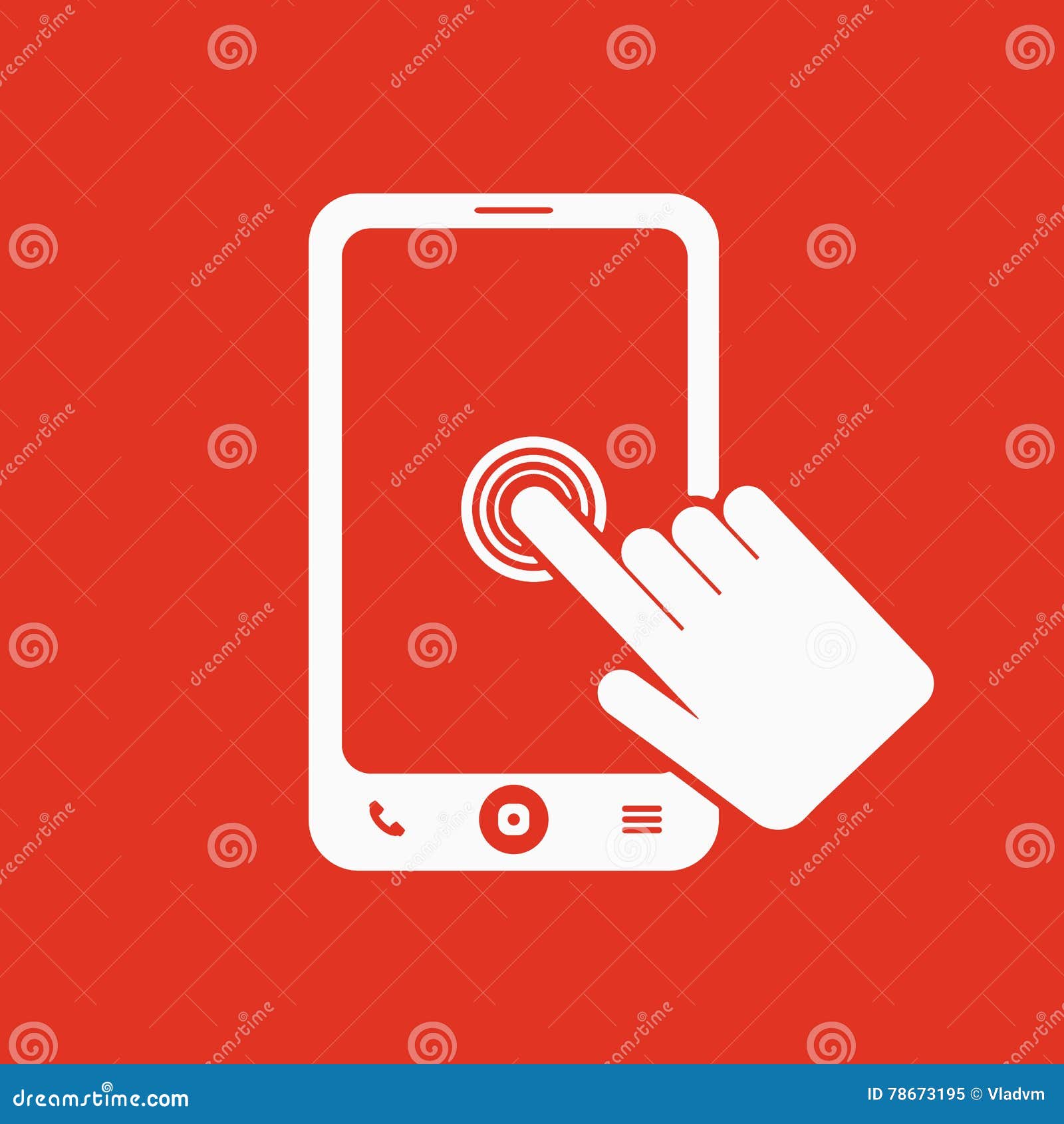 The Click on the Screen Mobile Phone Stock Vector - Illustration of ...