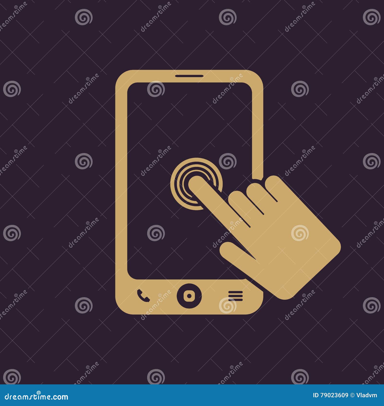 The Click on the Screen Mobile Phone Stock Vector - Illustration of ...