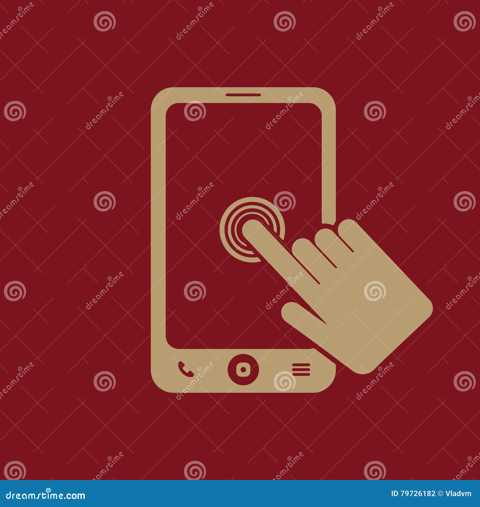 The Click on the Screen Mobile Phone Stock Vector - Illustration of ...