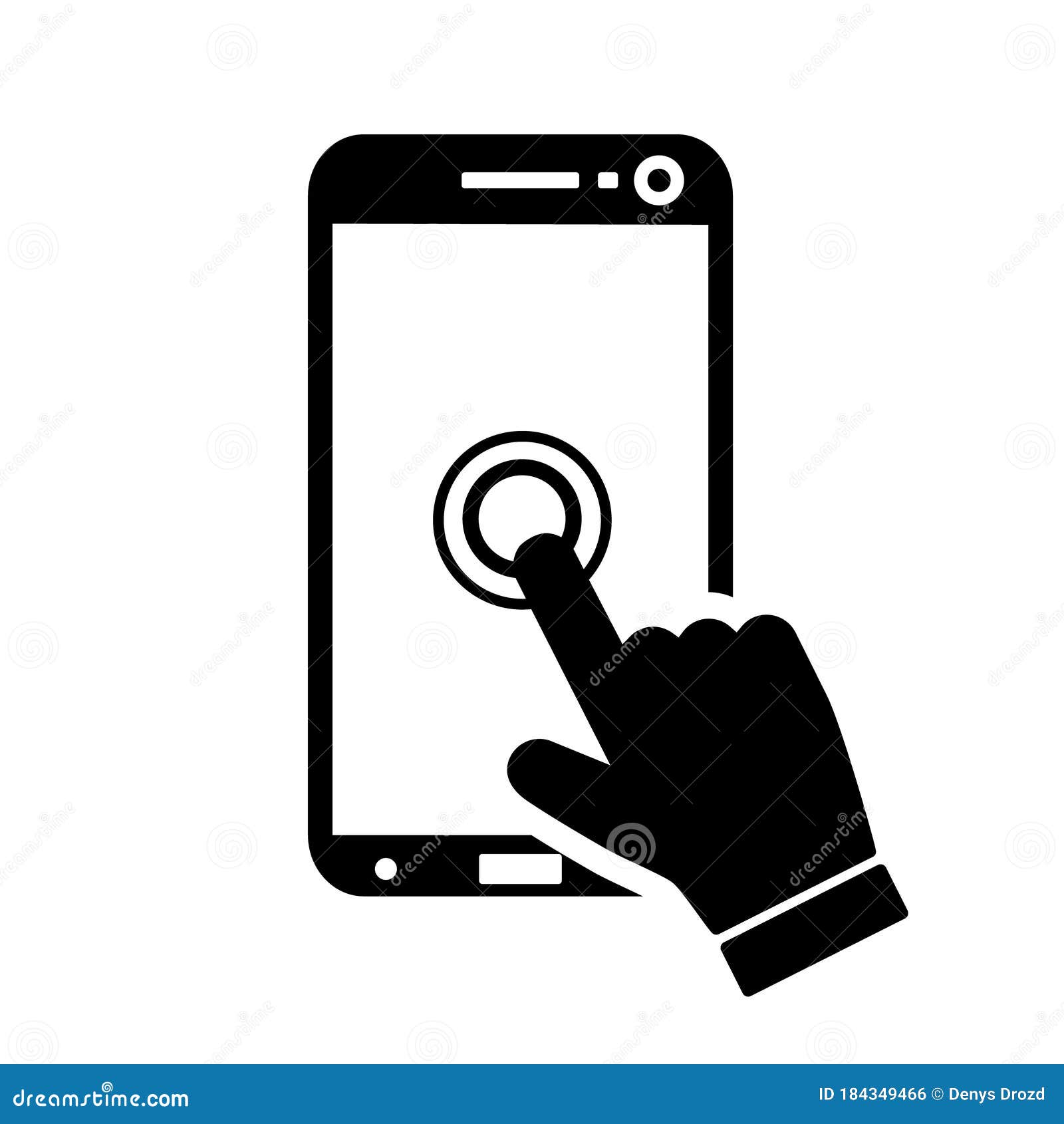 Click on Screen Mobile Phone Vector Icon. Touch Screen Technology ...
