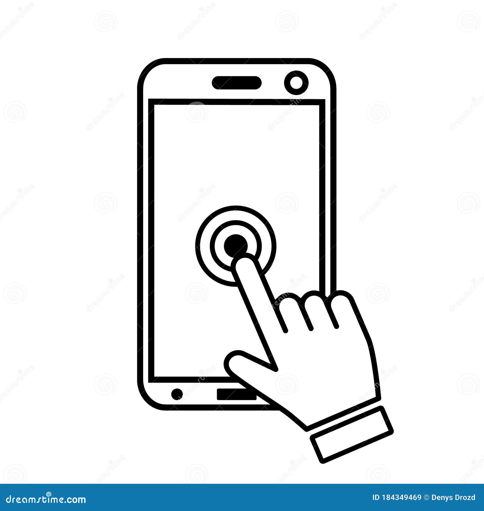 Click on Screen Mobile Phone Vector Icon. Touch Screen Technology ...