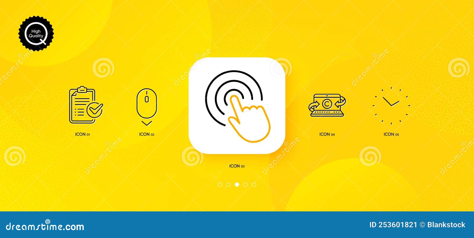 Click, Scroll Down and Time Minimal Line Icons. for Web Application, Printing. Vector Stock ...