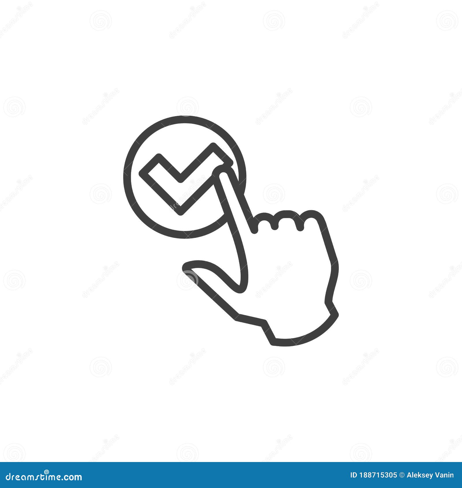 Click select, line icon stock vector. Illustration of perfect - 188715305
