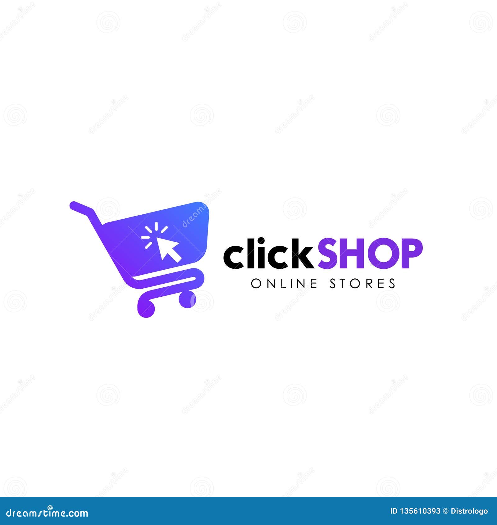 Click Shop Logo Icon Design. Online Shop Logo Design Template Stock ...