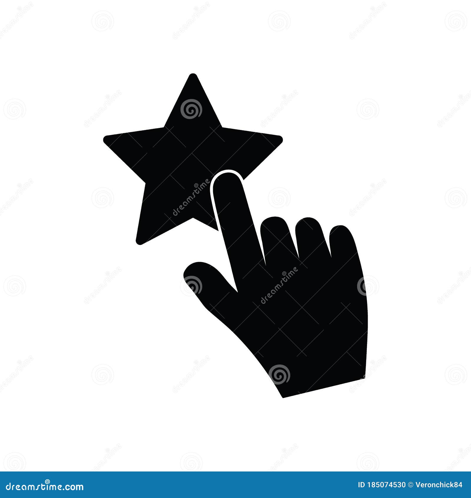 Click star icon vector stock vector. Illustration of icon - 185074530