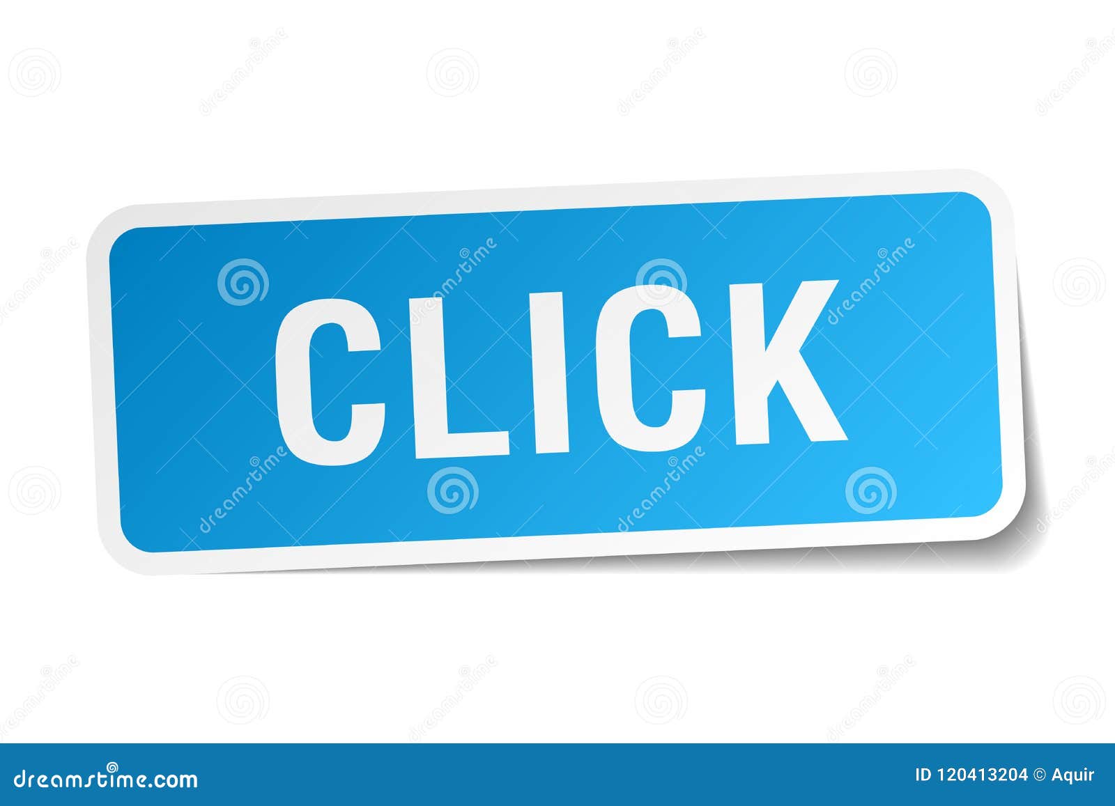 Click sticker stock vector. Illustration of blue, threedimensional ...
