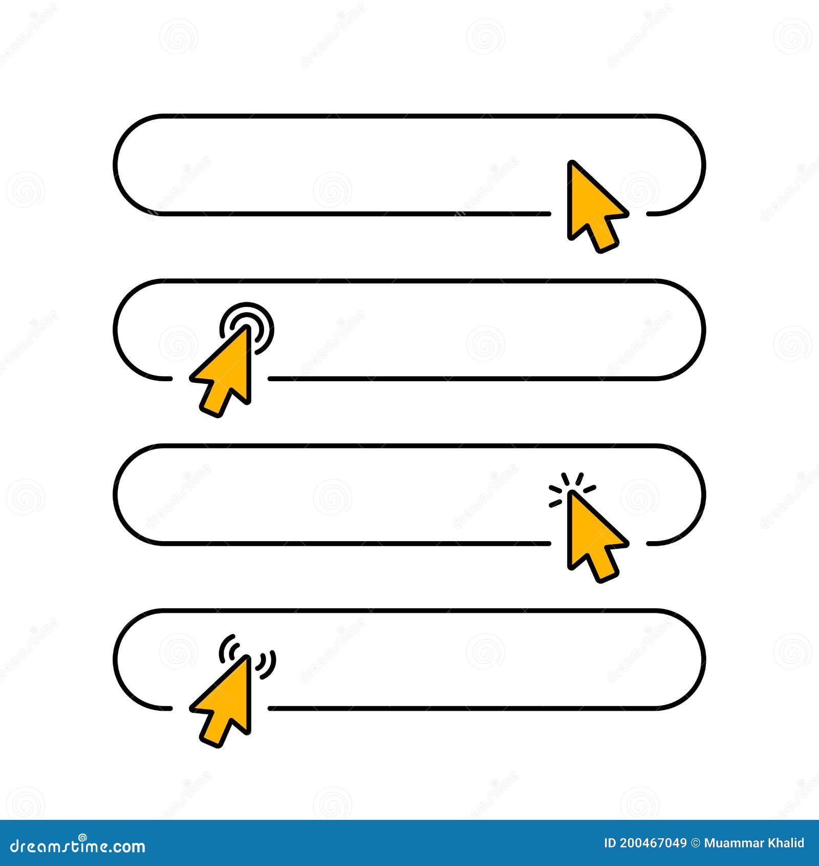 Click Submit Blank Button in Line Style Design with Various Arrow ...