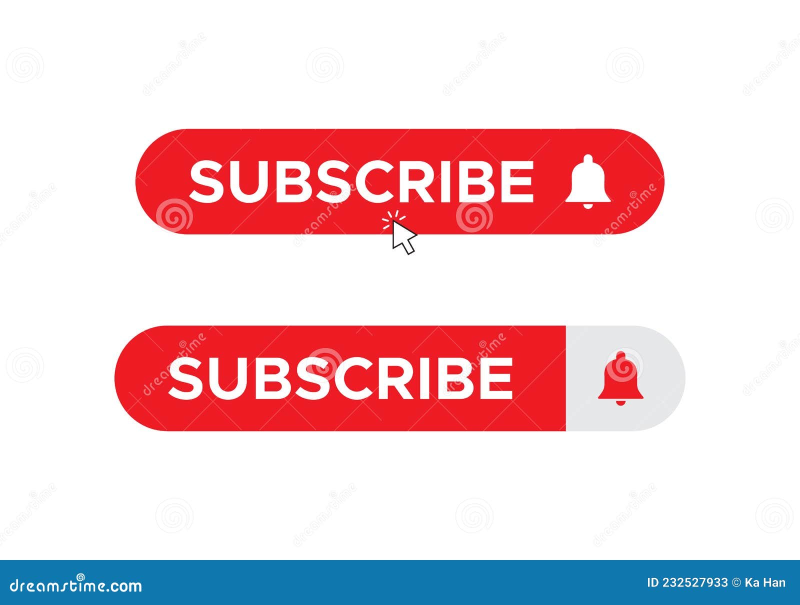 Click Subscribe Bar Button Icon Vector in Flat Style Stock Vector ...