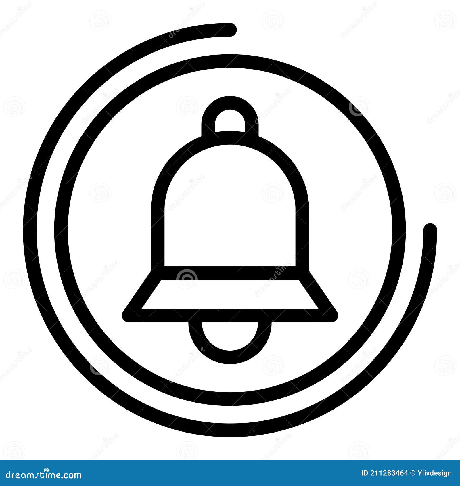 Click Subscribe Bell Icon, Outline Style Stock Vector - Illustration of ...