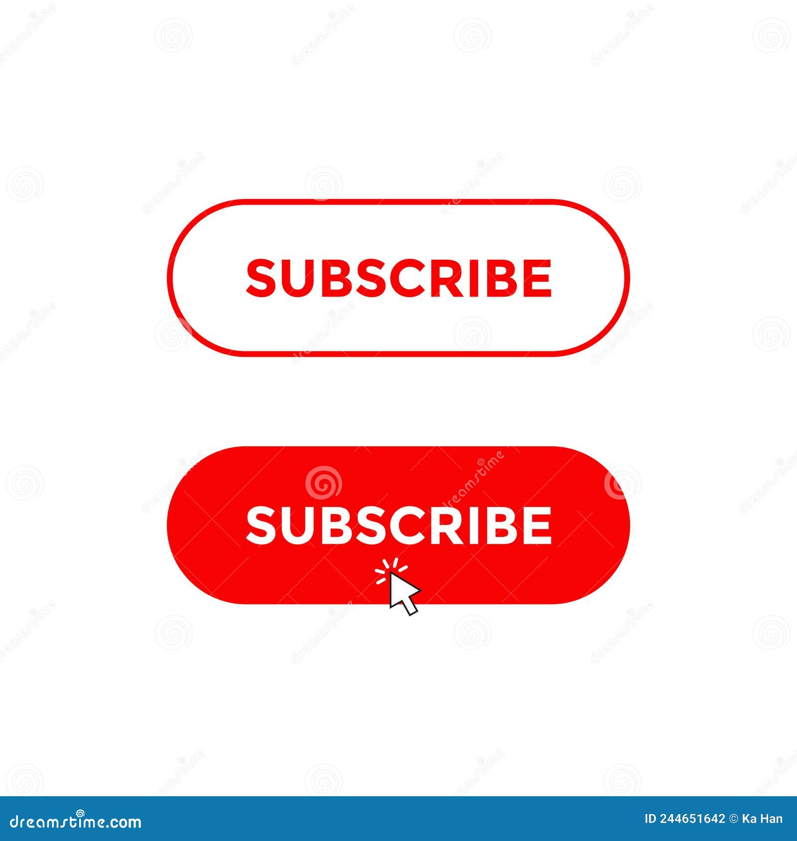 Click Subscribe Button Icon in Flat Style Stock Vector - Illustration ...