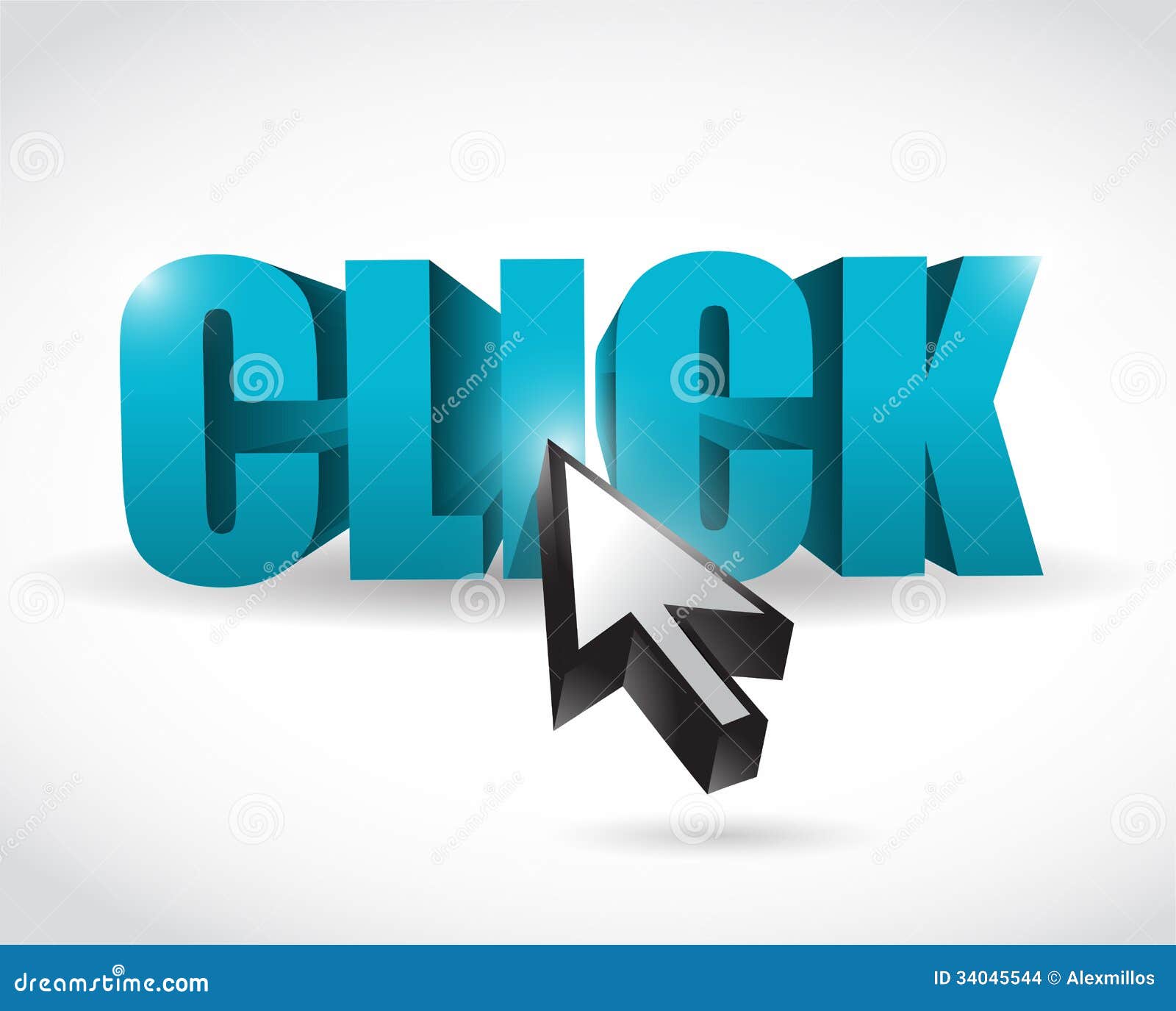 Click Text And Cursor Illustration Design Royalty-Free Cartoon ...