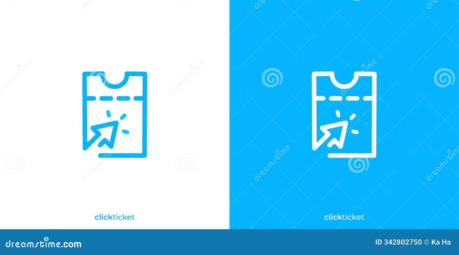 Click Ticket Logo. Ticket and Cursor Click with Lineart Outline Style ...