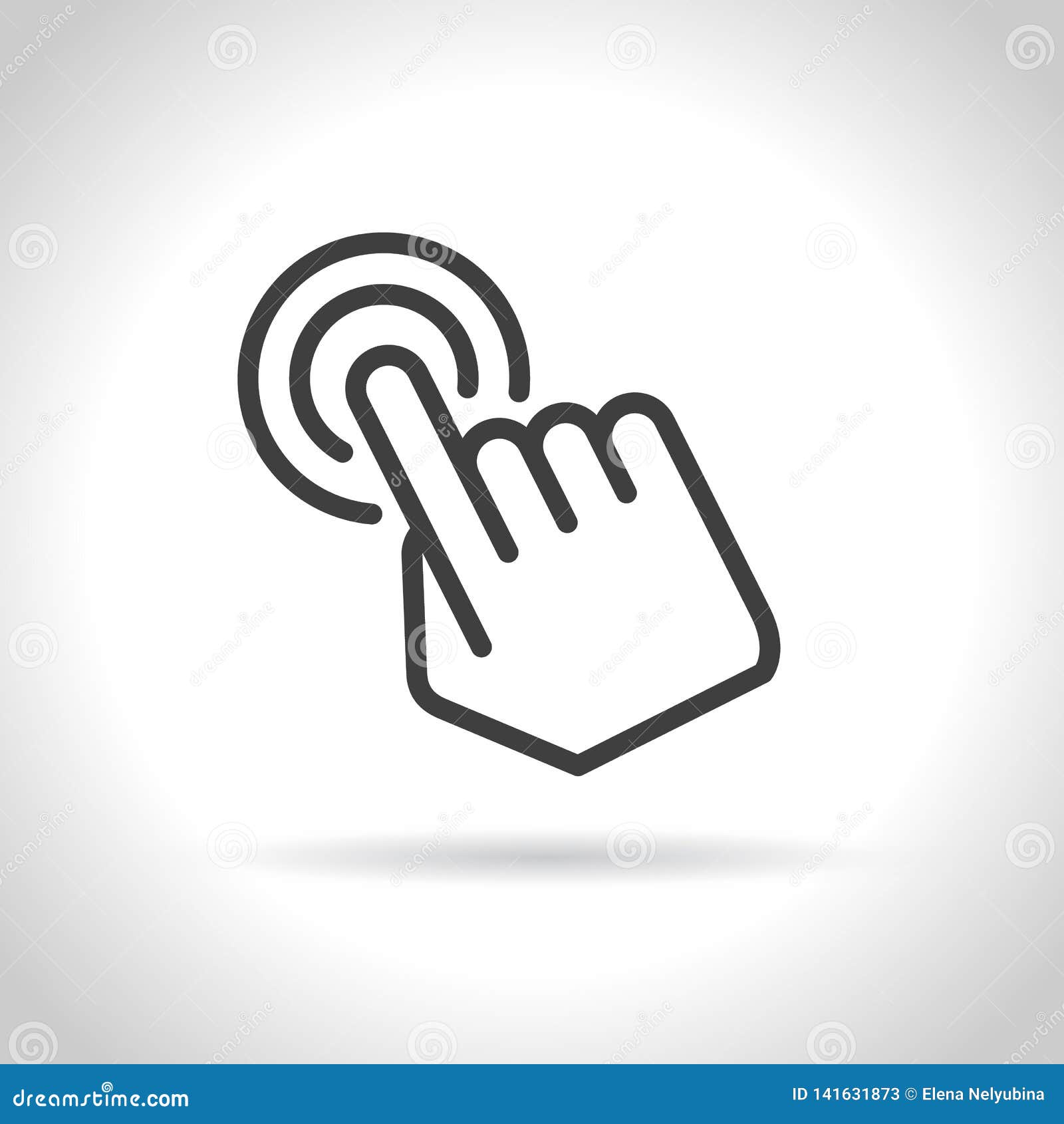 Click Touch Screen, Hand with Mobile, Smartphone Icon. Vector. Stock ...