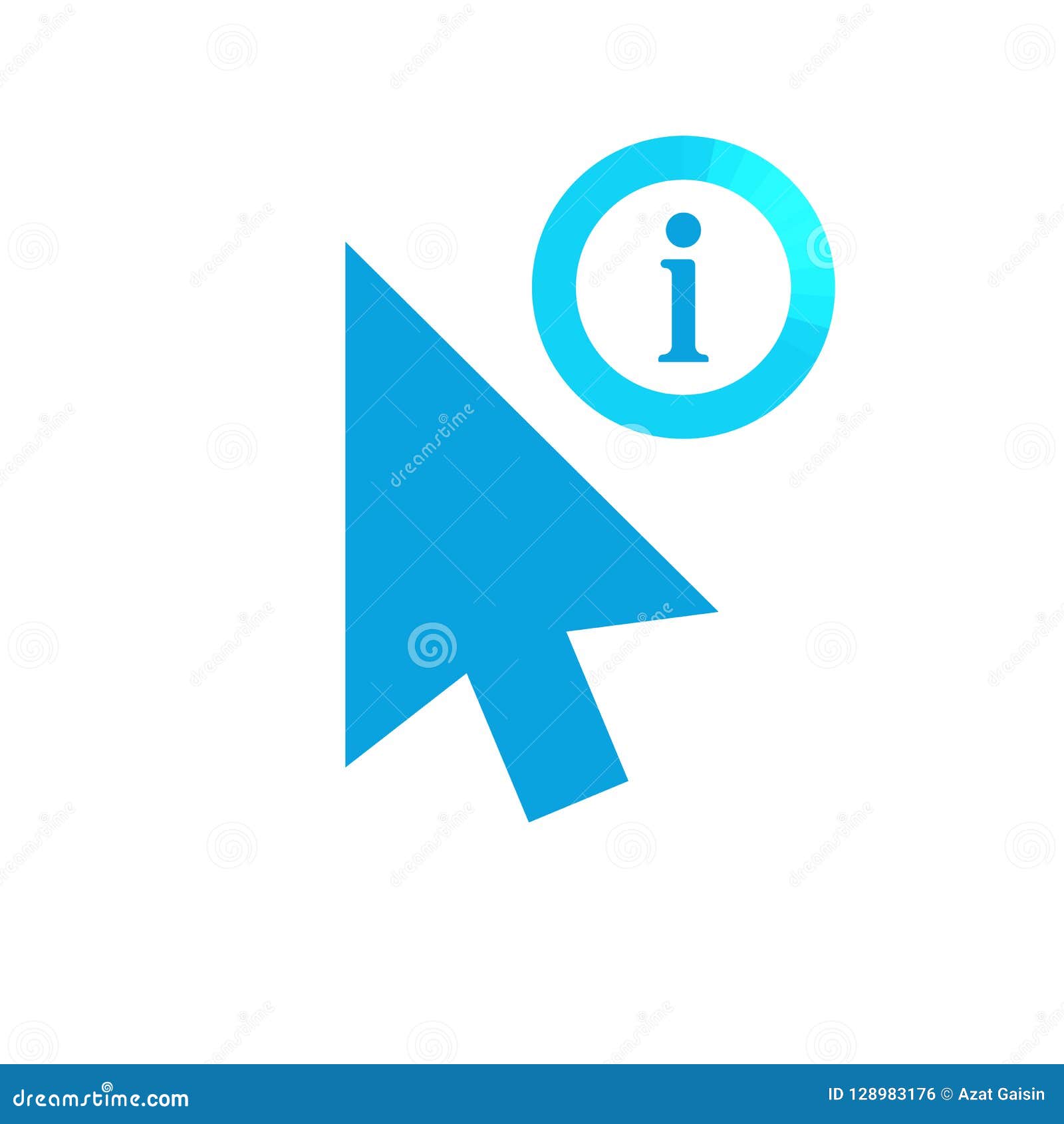 Click Vector Icon, Cursor Symbol with Information Sign. Cursor Arrow ...