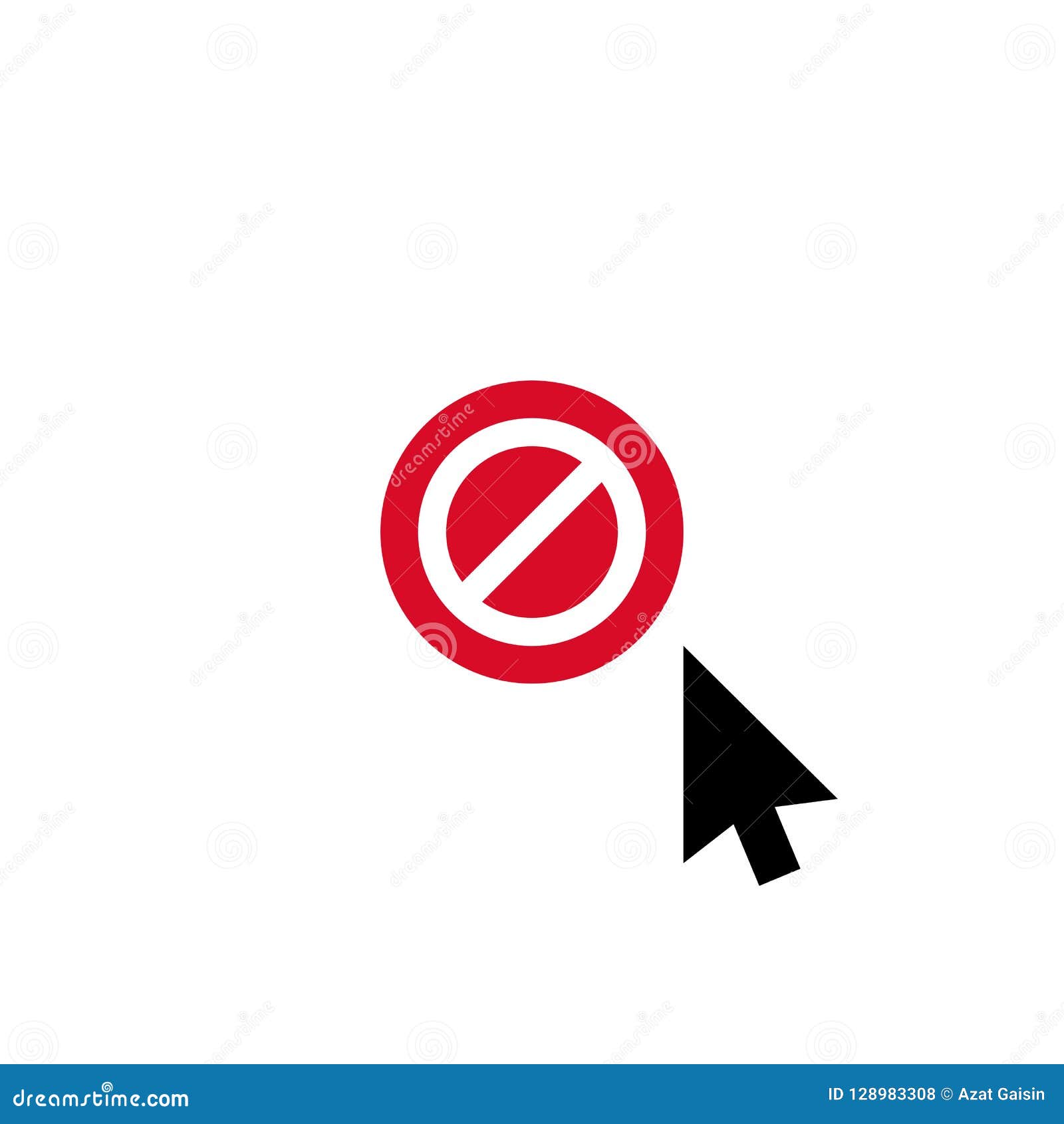 Click Vector Icon, Cursor Symbol with Not Allowed Sign. Cursor Arrow ...